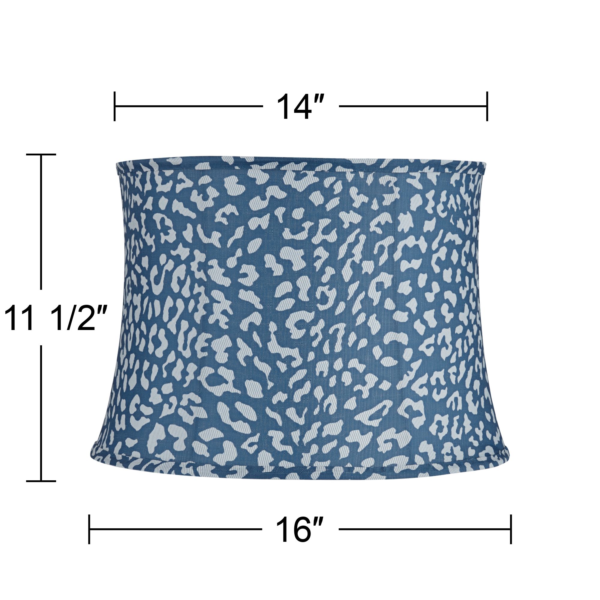 Blue Leopard Spot Drum Lamp Shade 14x16x11.5 (Spider) - #78D93 | Lamps Plus
