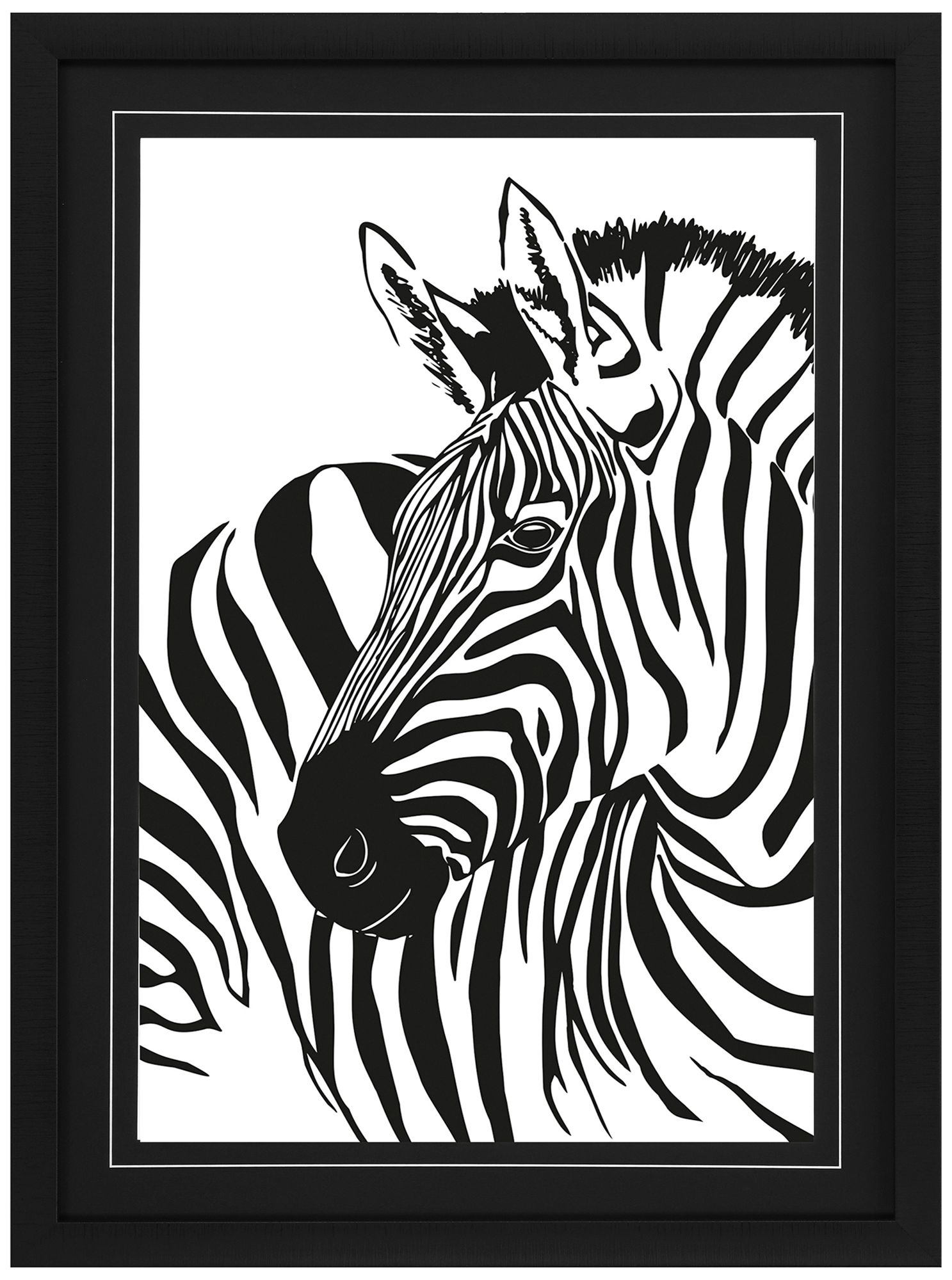 Bold Spots Zebra 45" Wide Framed Giclee Wall Art - #844D8 | Lamps Plus