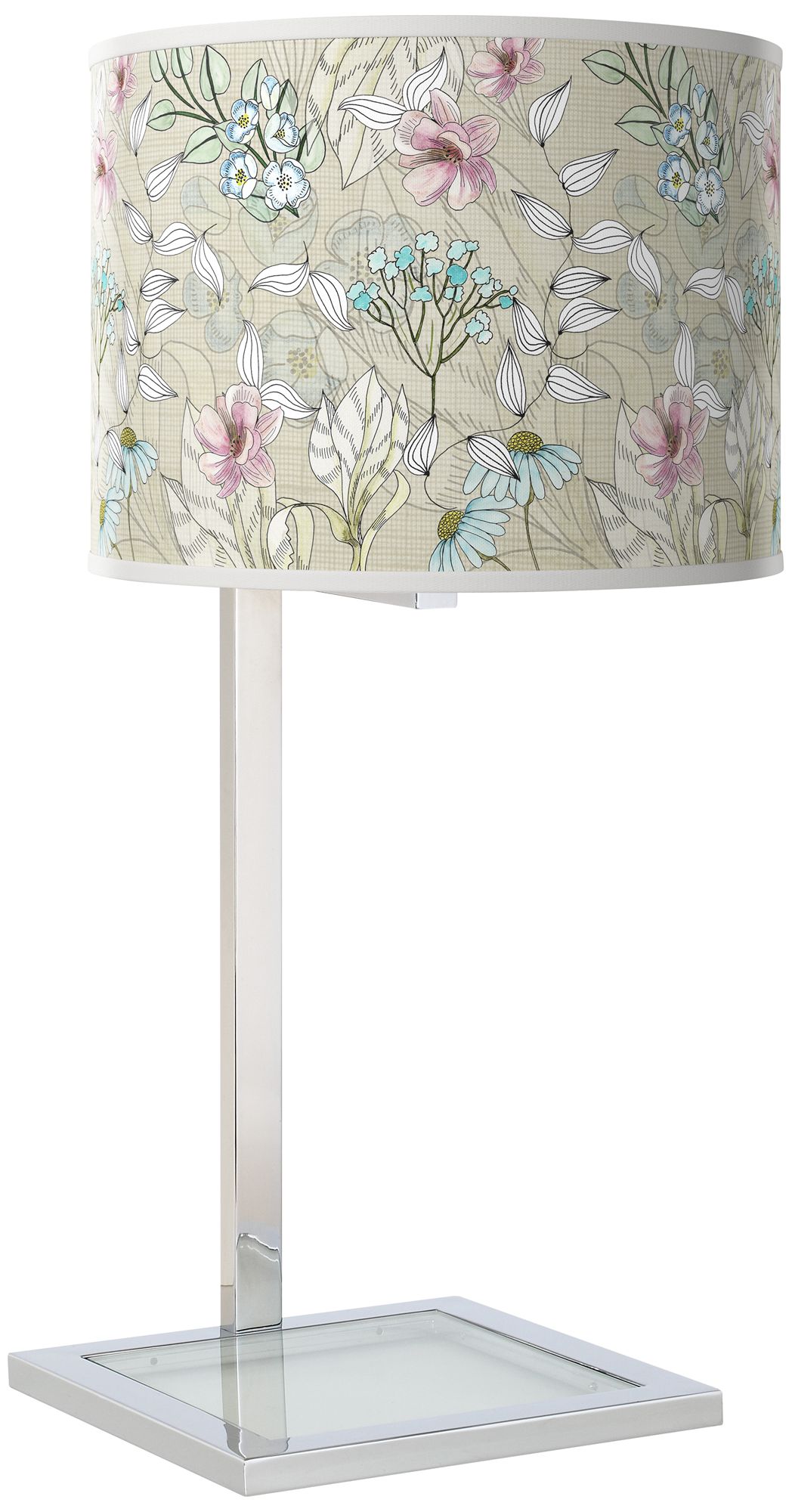 Botanical Glass Inset Table Lamp - #993E7 | Lamps Plus