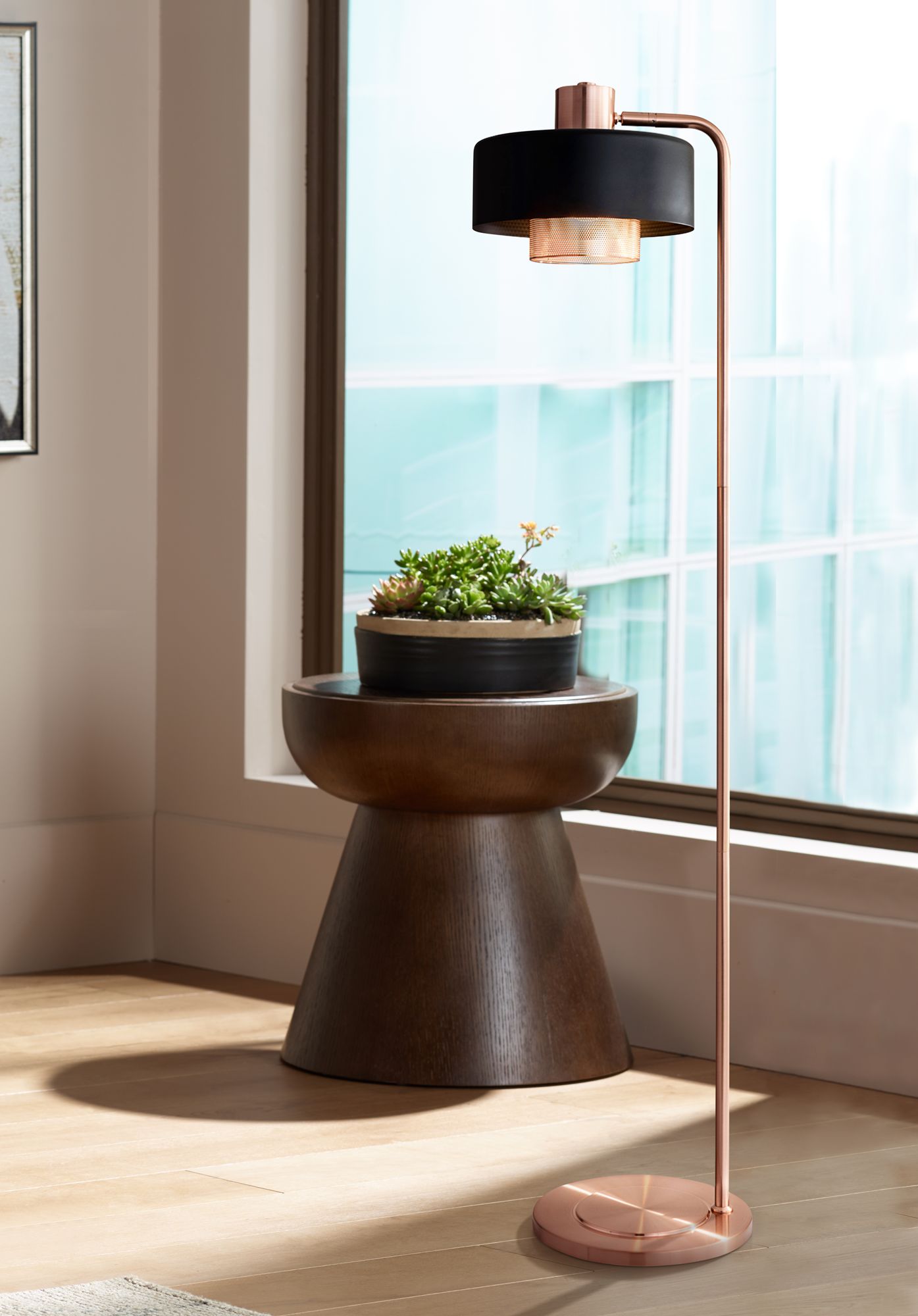 Bradbury Brushed Copper Task Floor Lamp - #407M1 | Lamps Plus