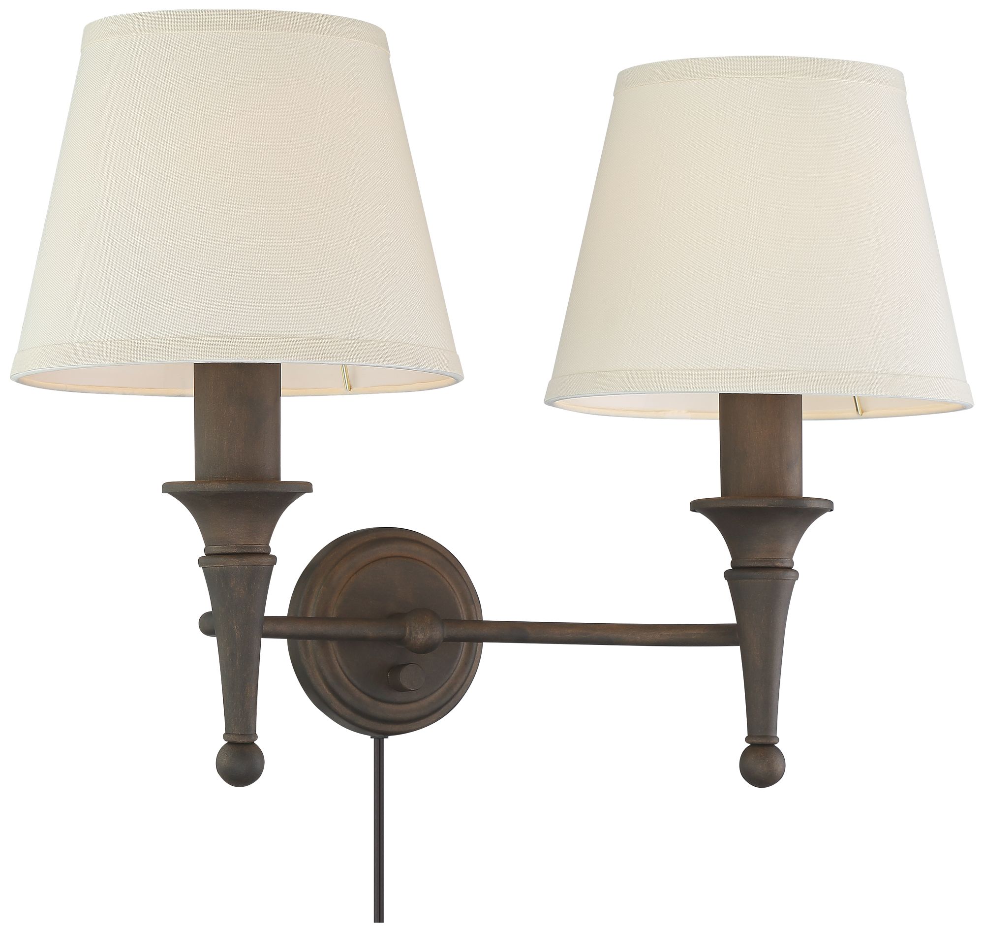 Braidy Bronze 2-Light Plug-In Wall Sconce - #97M85 | Lamps Plus