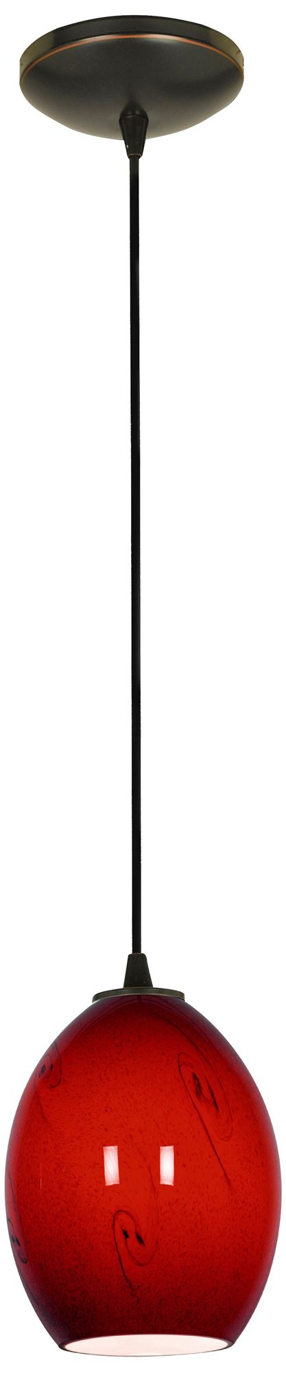 Brandy FireBird 6" Wide Bronze and Red Sky LED Mini Pendant - #346H3 ...