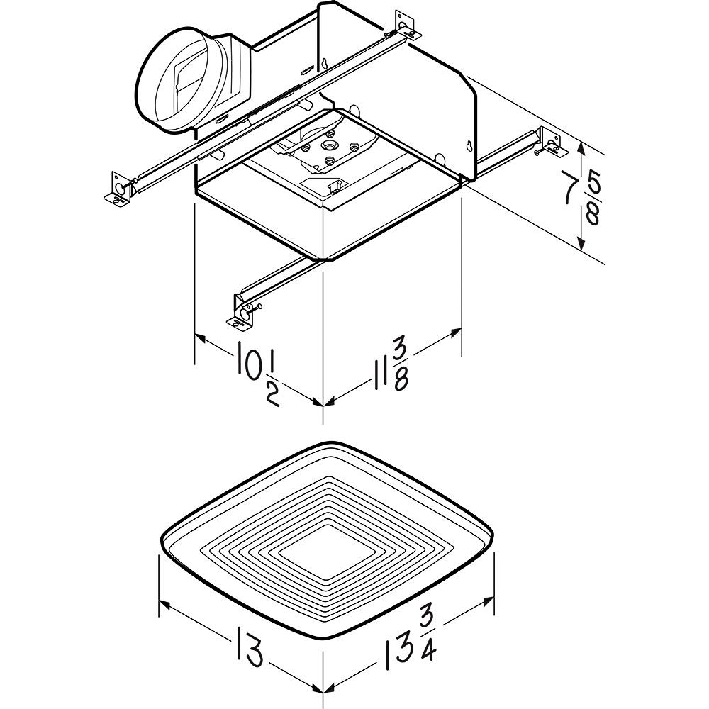 Broan QTXE 110 CFM Ventilation Fan with White Grille - #537D3 | Lamps Plus
