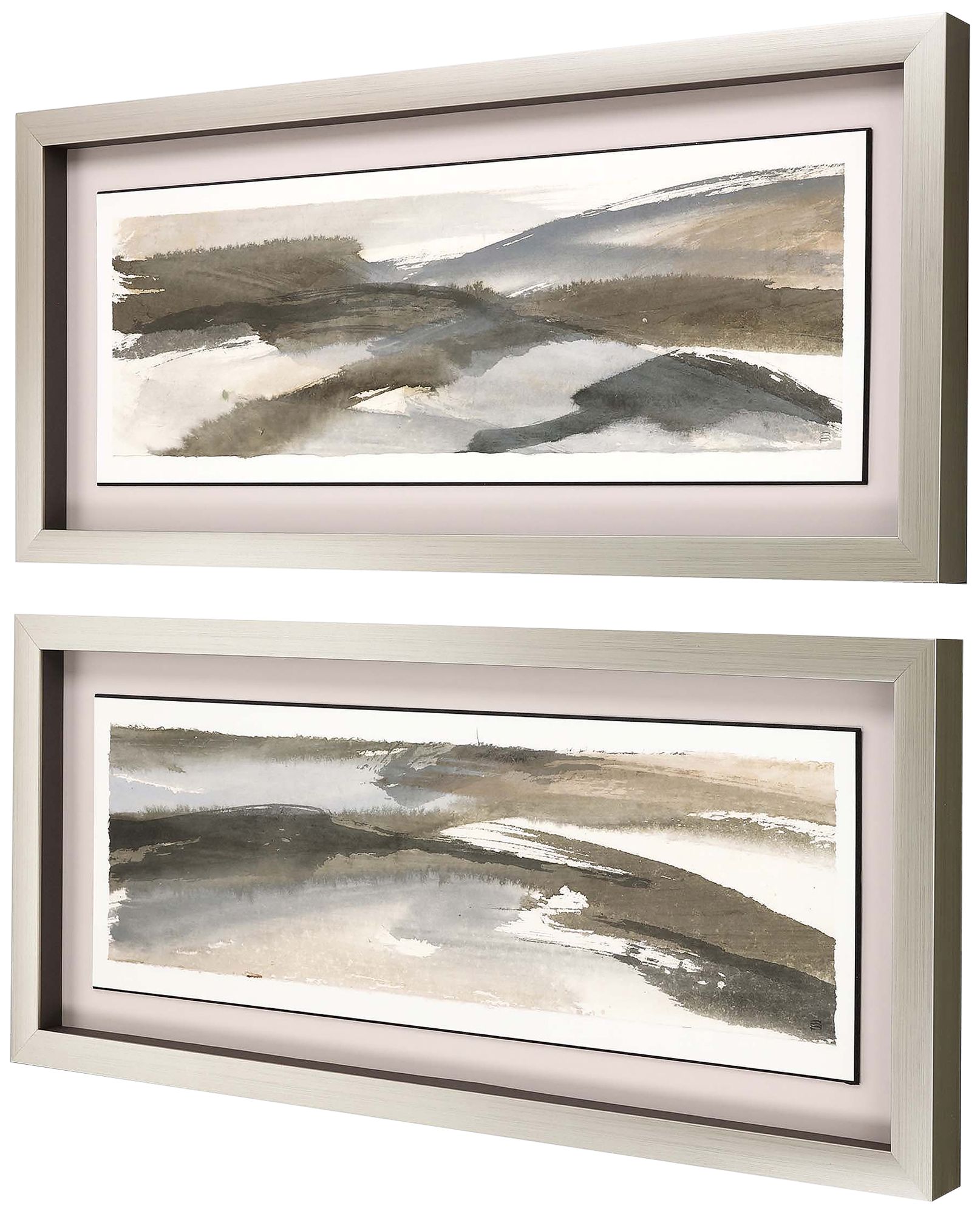 Brush Scape III 43" Wide 2-Piece Giclee Framed Wall Art Set - #632V1 ...