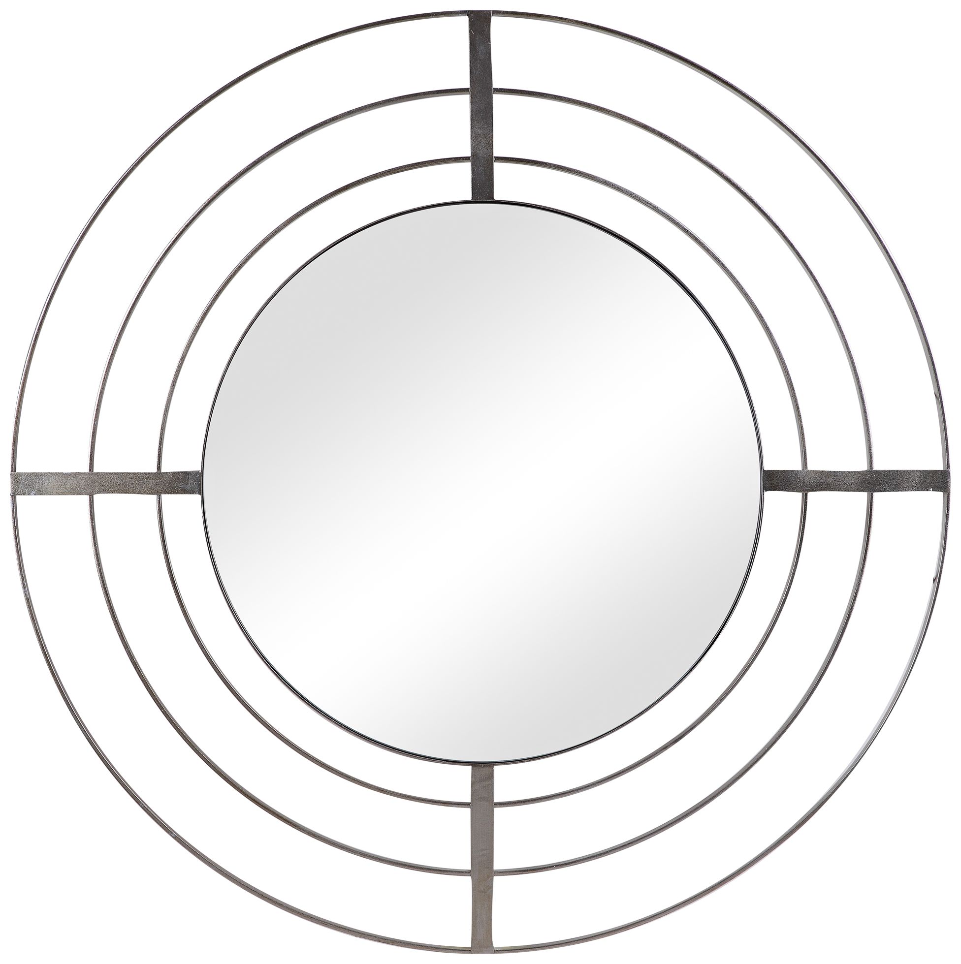 Bullseye Brushed Nickel 40" Round Oversized Wall Mirror - #78R12 ...