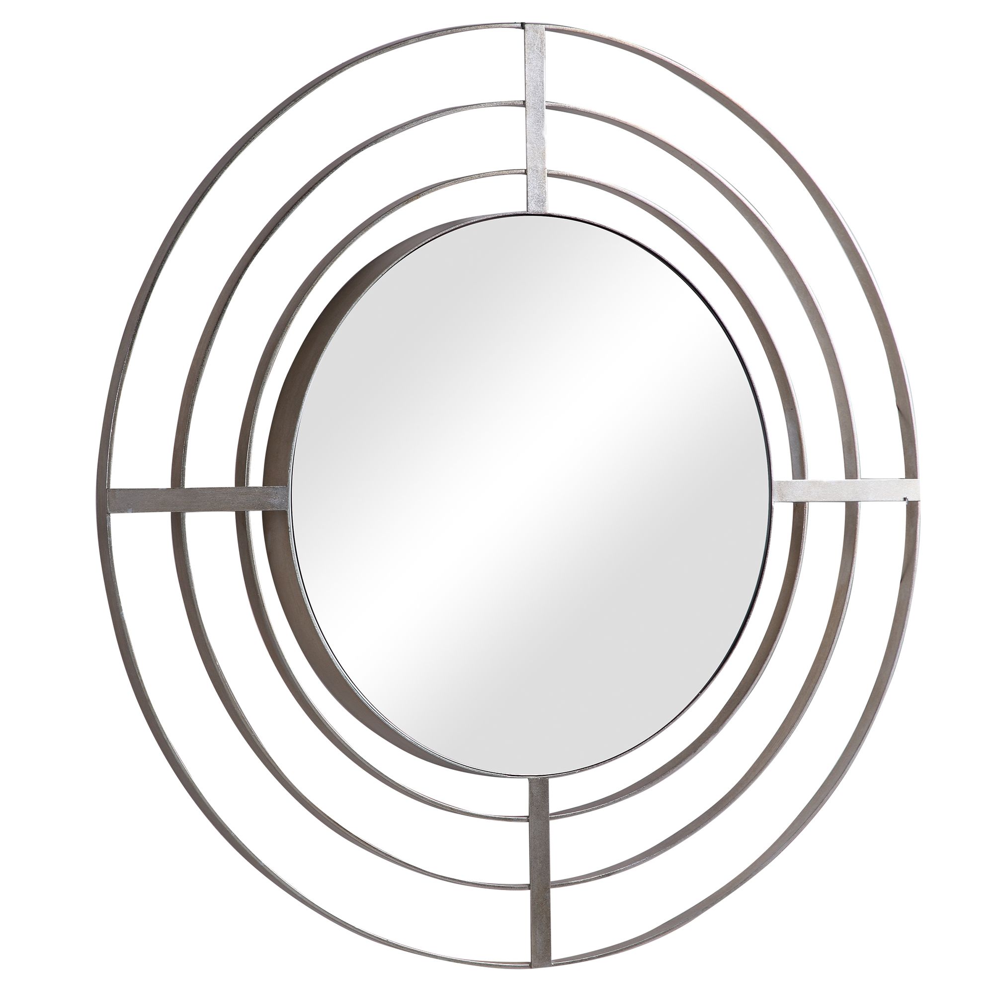 Bullseye Brushed Nickel 40" Round Oversized Wall Mirror - #78R12 ...