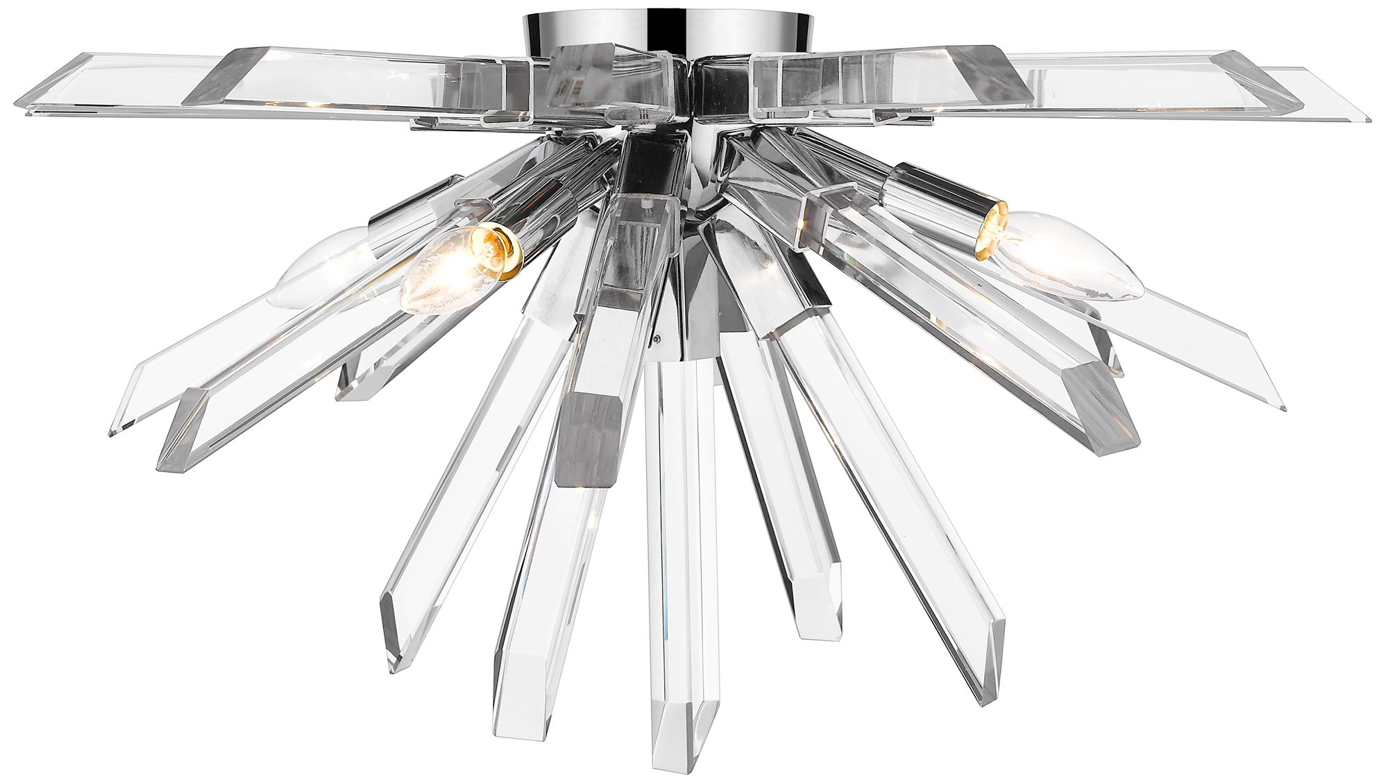 Burst by Z-Lite Chrome 4 Light Flush Mount - #078X9 | Lamps Plus