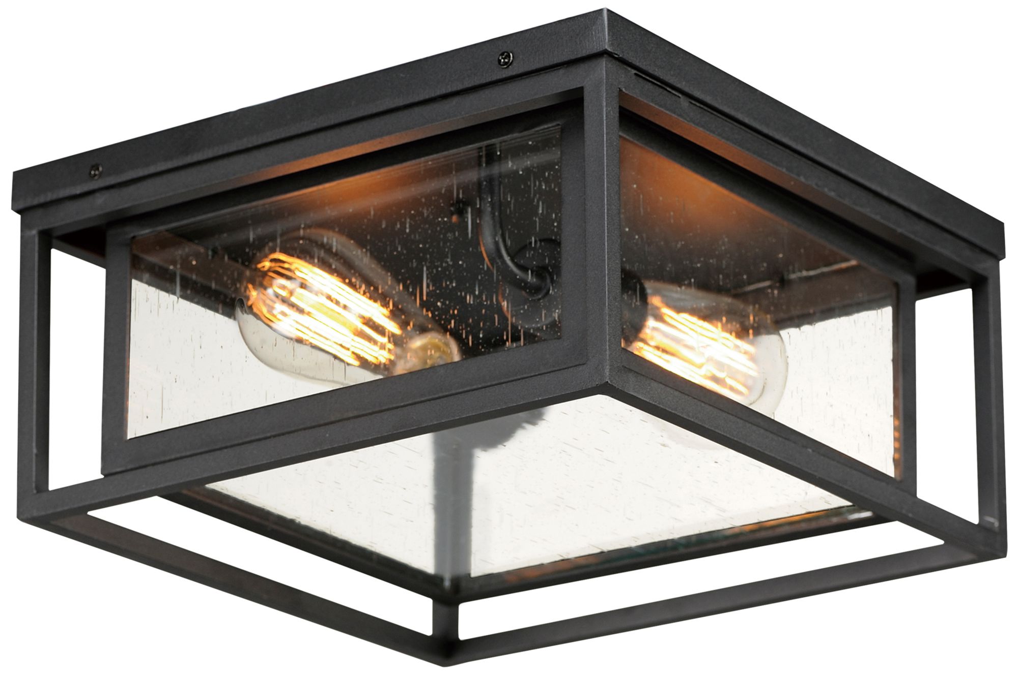Cabana 12" Wide Black Square Outdoor Ceiling Light - #130Y8 | Lamps Plus