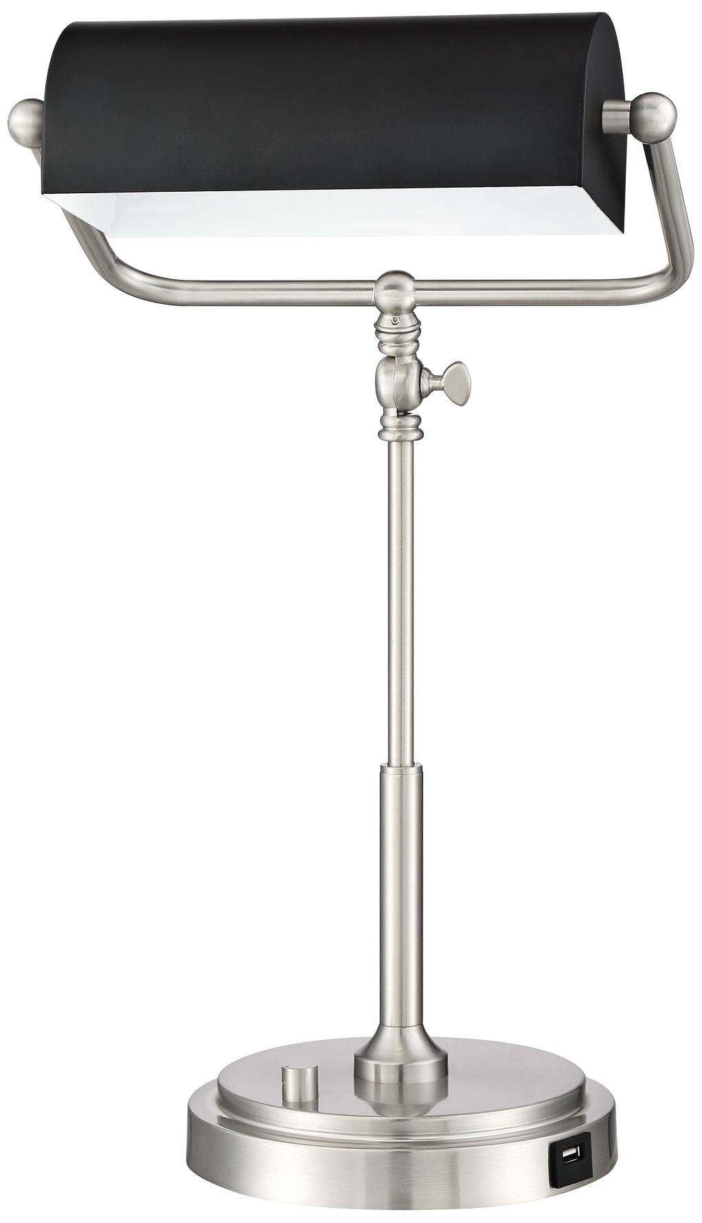 Caileb Brushed Nickel Banker Piano LED Desk Lamp with USB - #69T94 ...