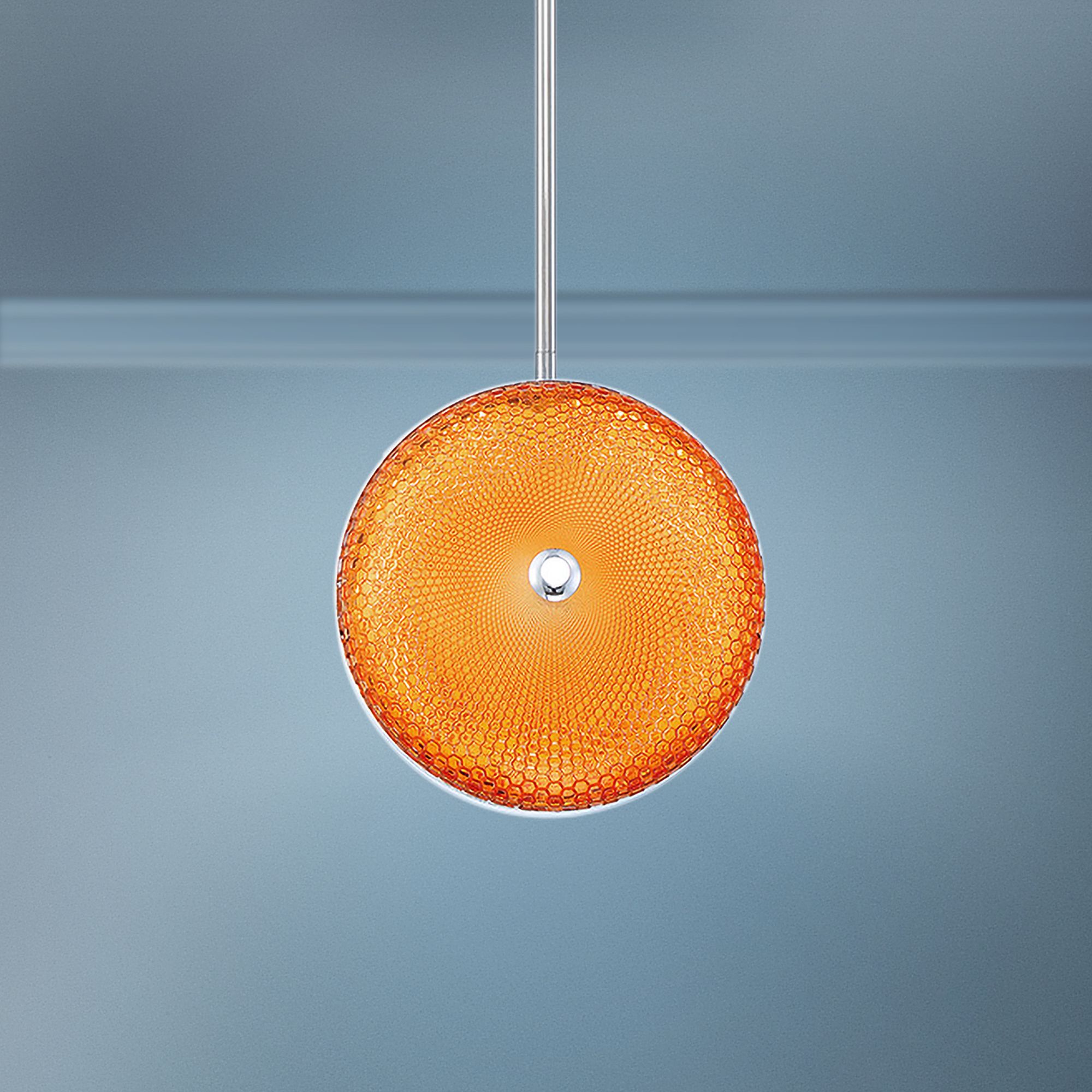 Caledonia 10"W Orange Honeycomb Glass LED Mini Pendant Light - #79N17 ...