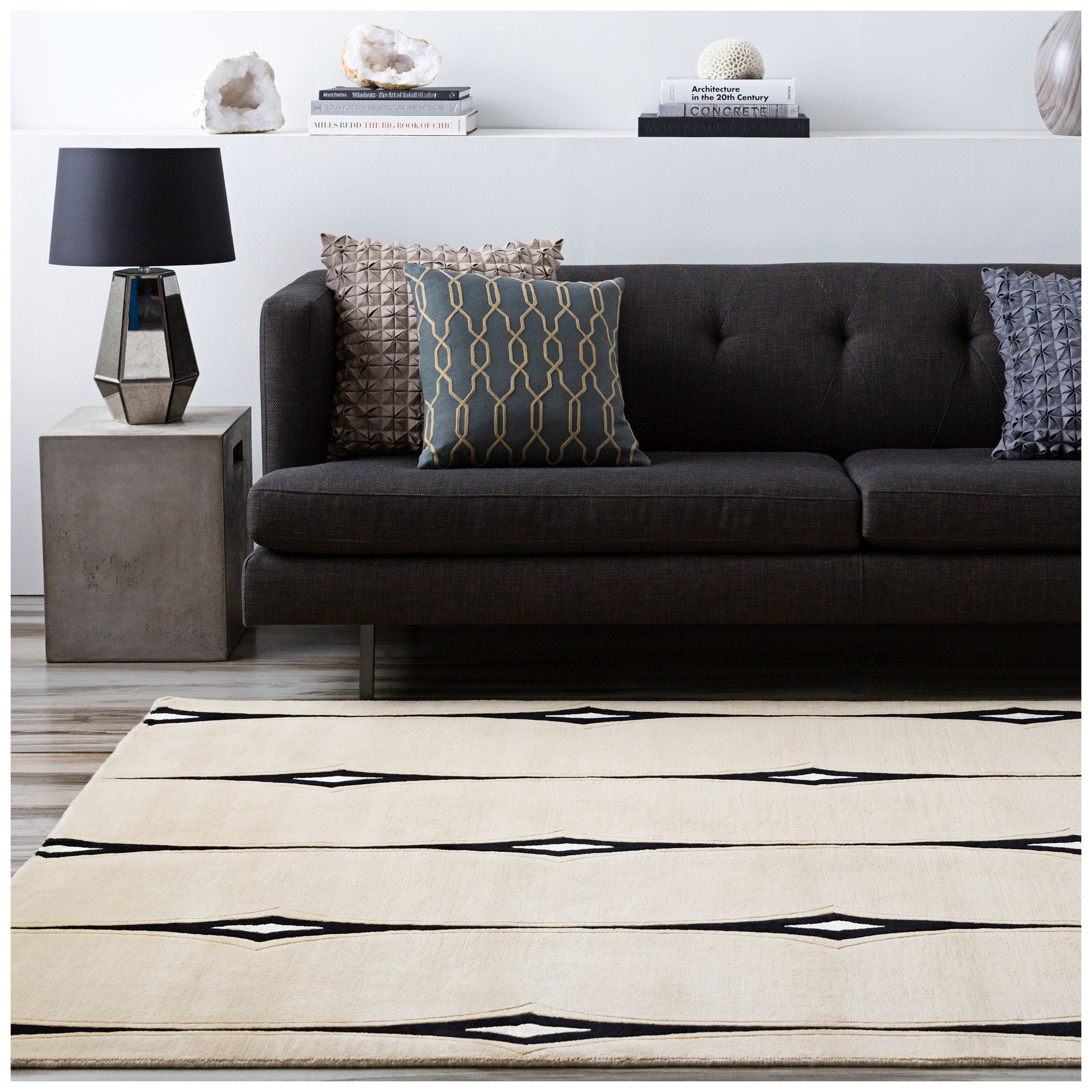 Candice Olson Luminous LMN3002 Black Area Rug - #15H22 | Lamps Plus