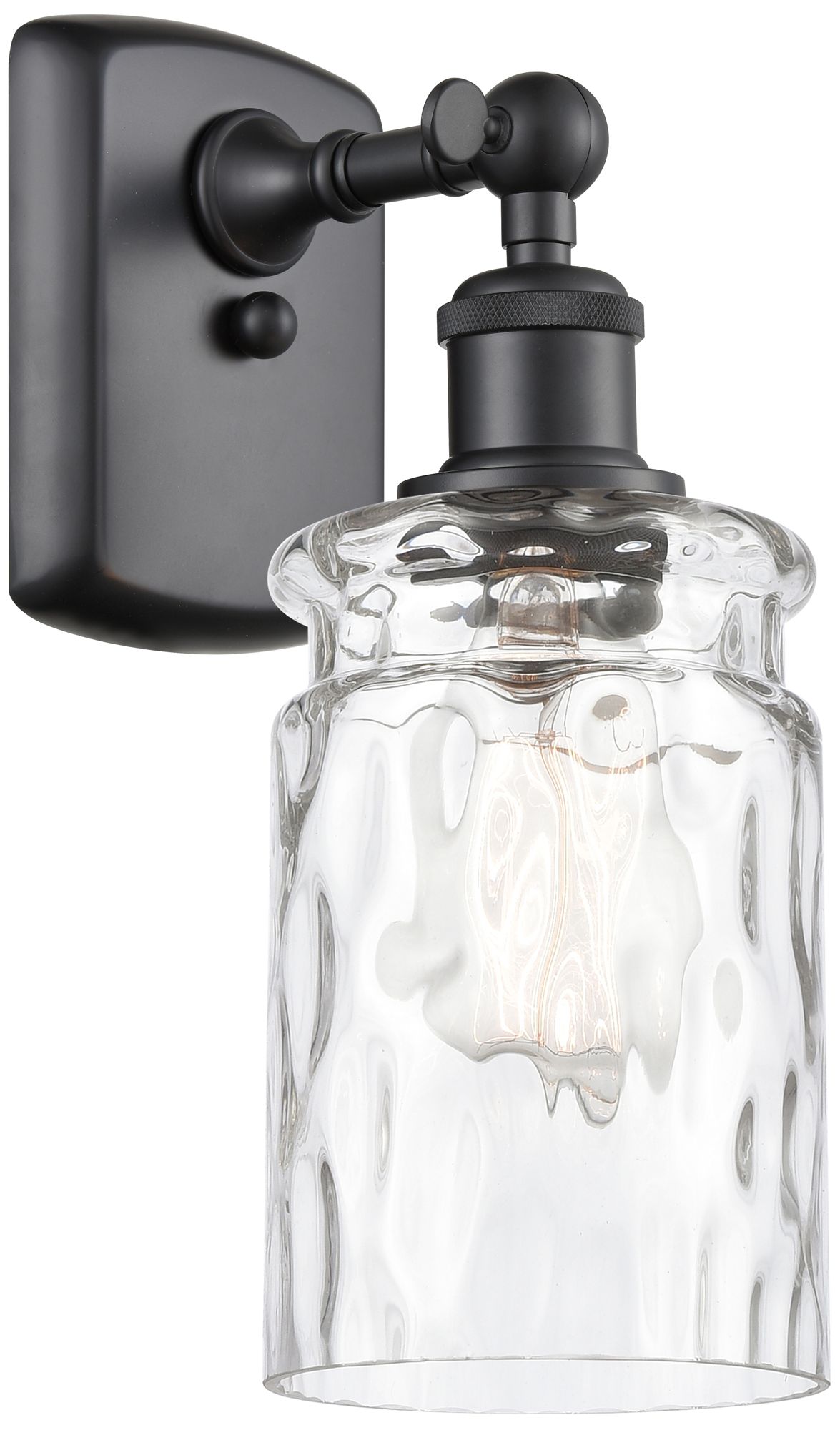 Candor 5" Matte Black Sconce w/ Clear Waterglass Shade - #208C7 | Lamps ...