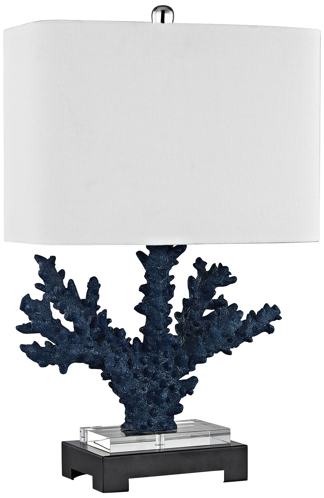 Cape Sable Navy Blue and Black Coral Table Lamp - #9T364 | Lamps Plus