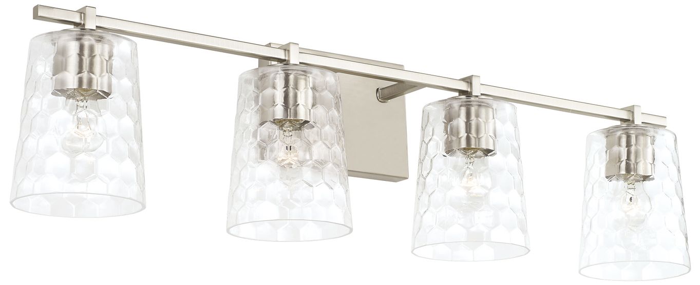 Capital Lighting Burke 4 Light Vanity Brushed Nickel - #9402A | Lamps Plus