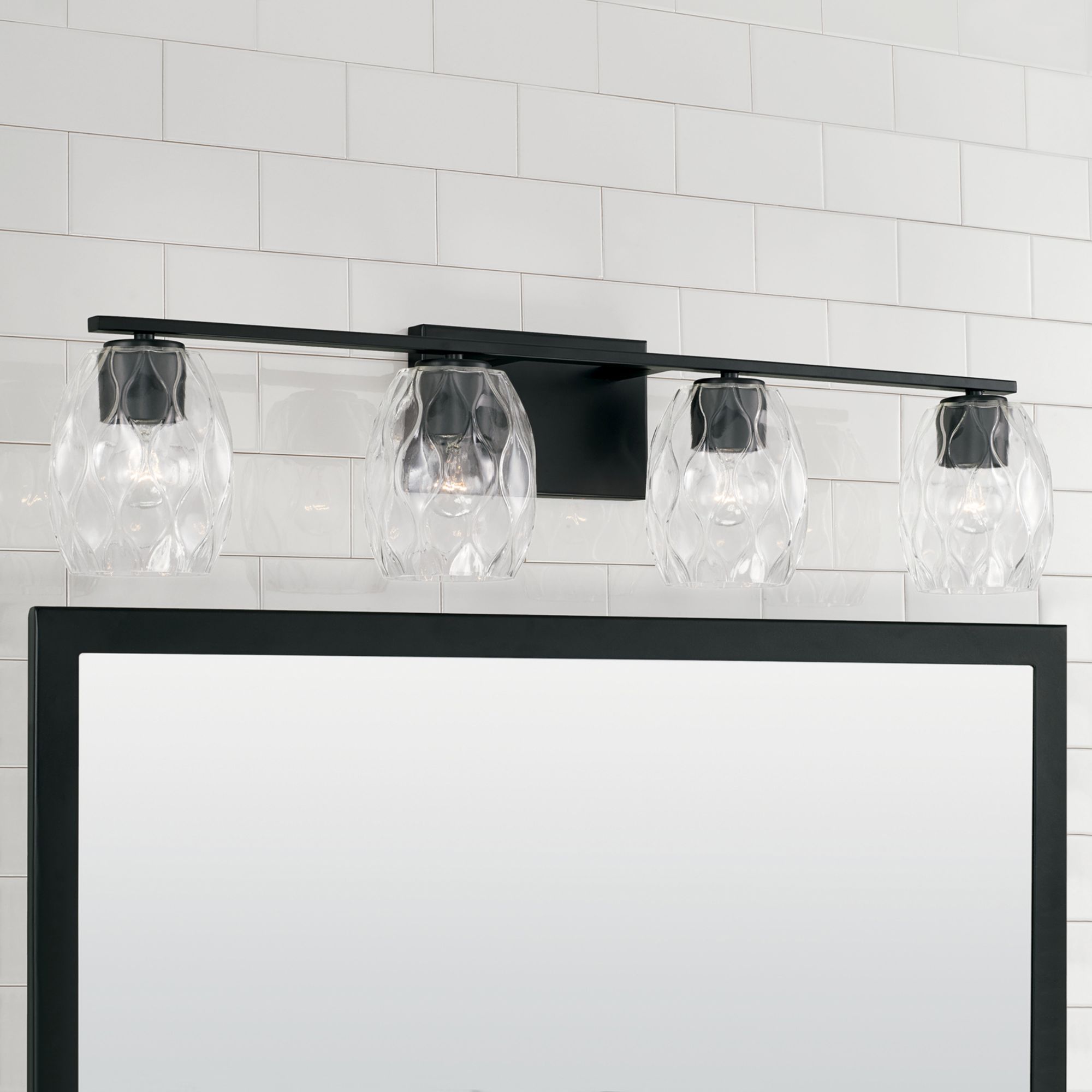 Capital Lucas 33 1/2" Wide Matte Black 4-Light Bath Light - #403E3 ...