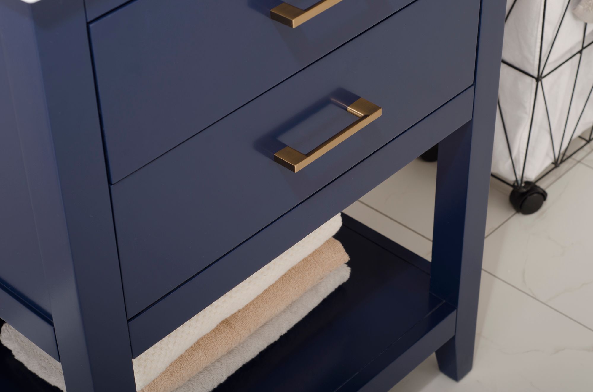 Cara 24" Wide 2-Drawer Porcelain Blue Single Sink Vanity - #74T05 ...