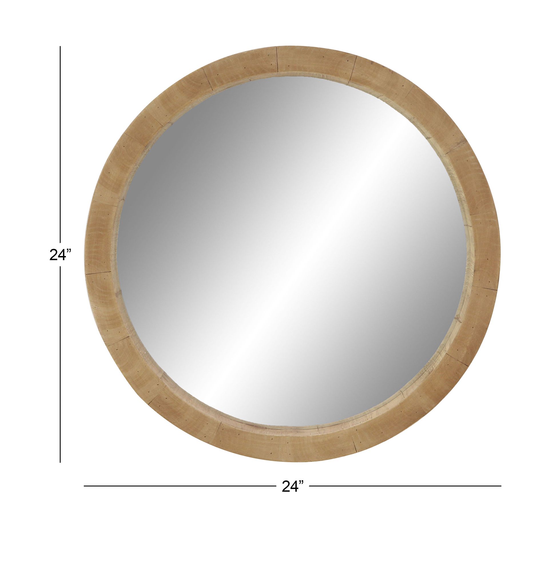 Carlisa Distressed Brown Wood 24" Round Wall Mirror - #764P3 | Lamps Plus