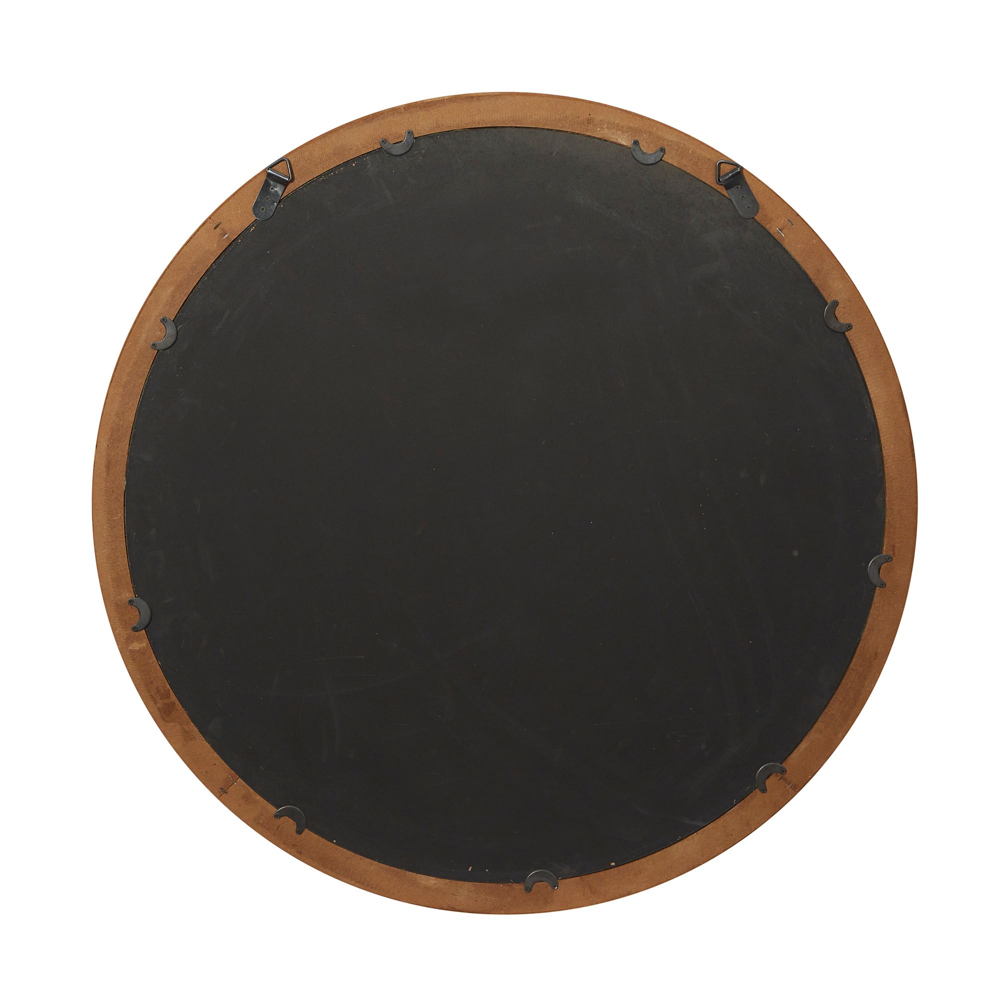 Carlisa Matte Brown Wood 40" Round Wall Mirror - #765P3 | Lamps Plus