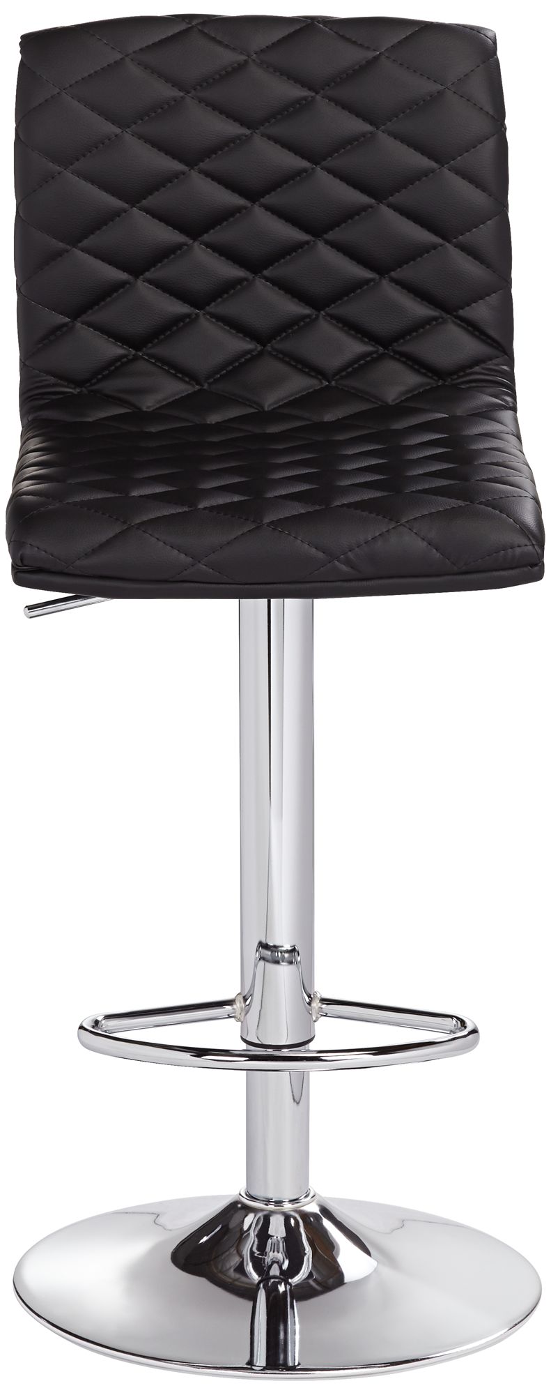 Caviar Chrome and Black Adjustable Swivel Bar Stool - #8F711 | Lamps Plus