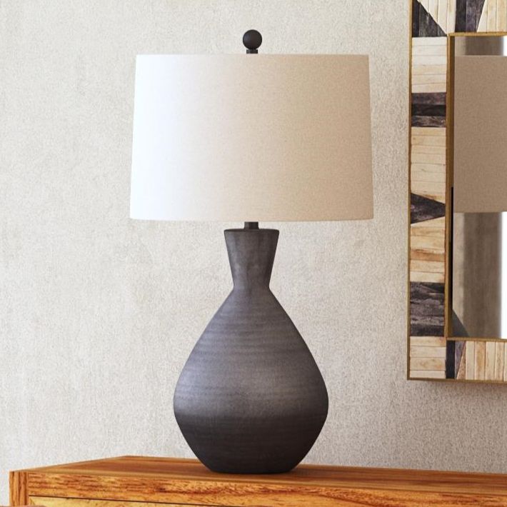 Ceres Dark Gray Vase Table Lamp - #135K3 | Lamps Plus