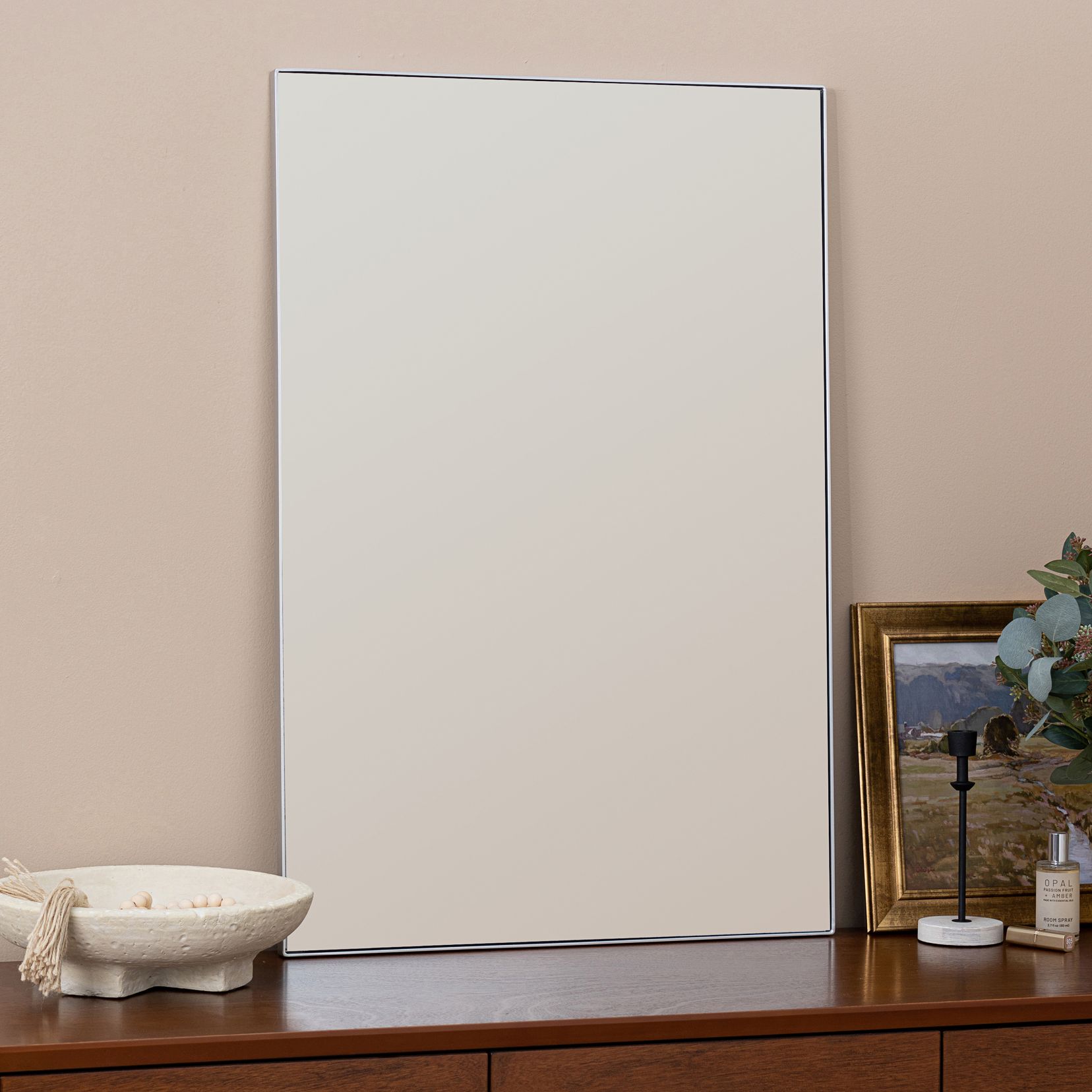 Chaz Glossy Silver 23 3/4" x 36" Rectangular Wall Mirror - #859Y2 ...