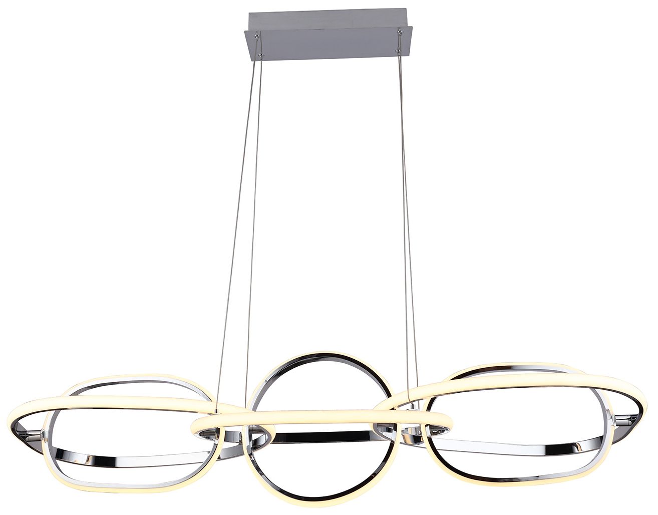 Circa 6-Ring 63"W LED Chandelier in Chrome - #524M3 | Lamps Plus