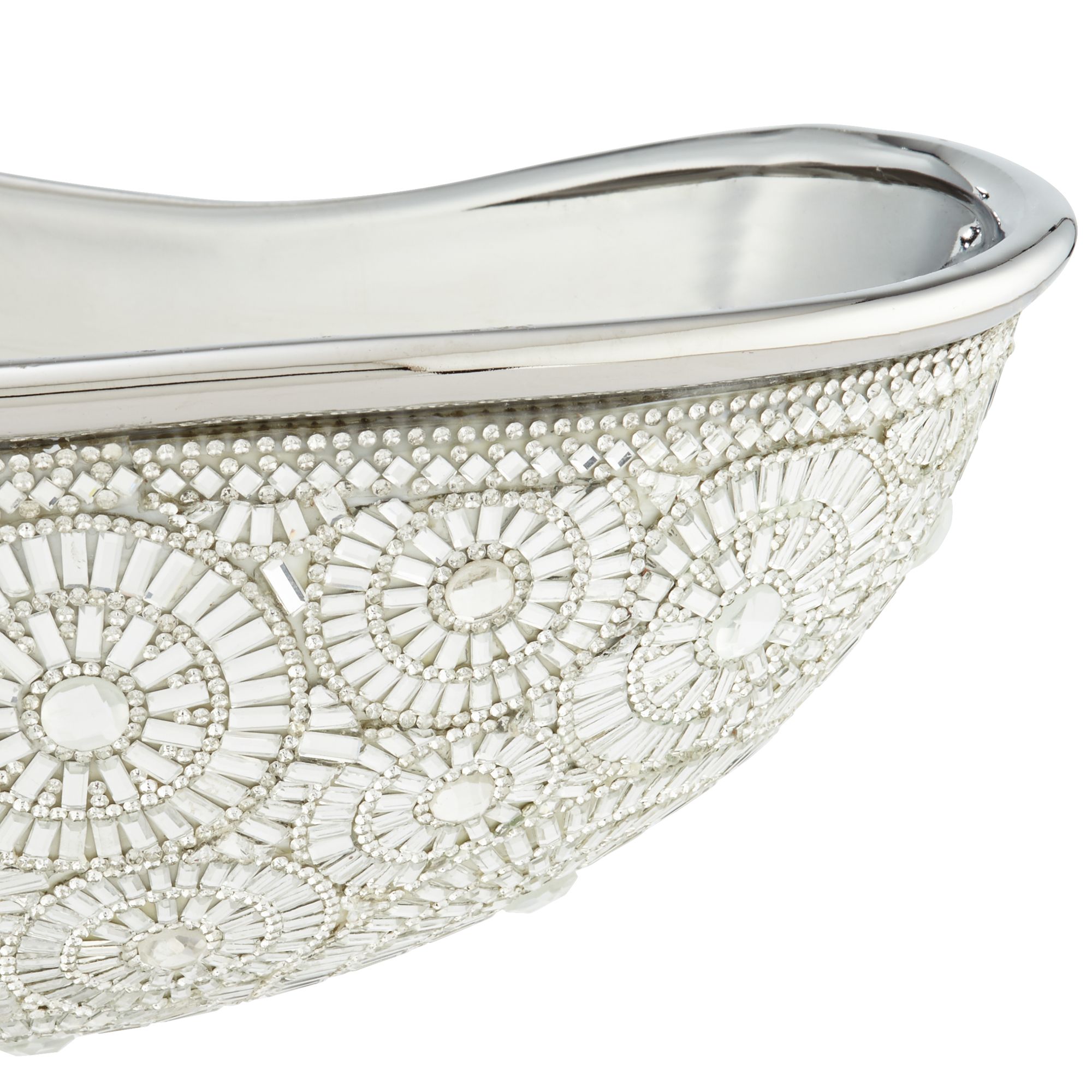 Circle Bling Silver Plating Ceramic Fruit Bowl - #82N86 | Lamps Plus