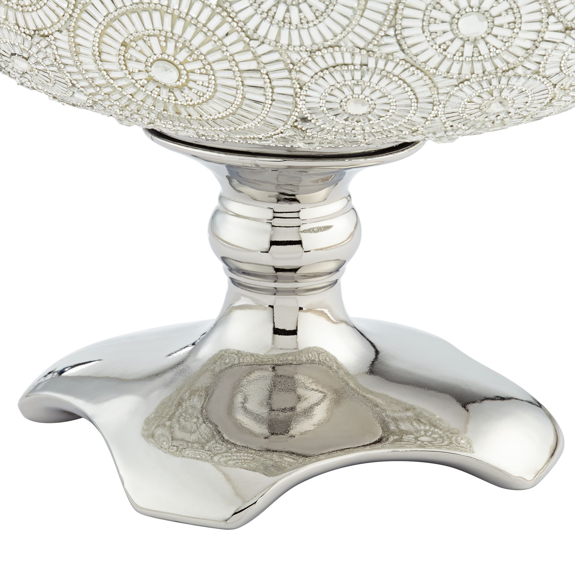 Circle Bling Silver Plating Ceramic Fruit Bowl - #82N86 | Lamps Plus