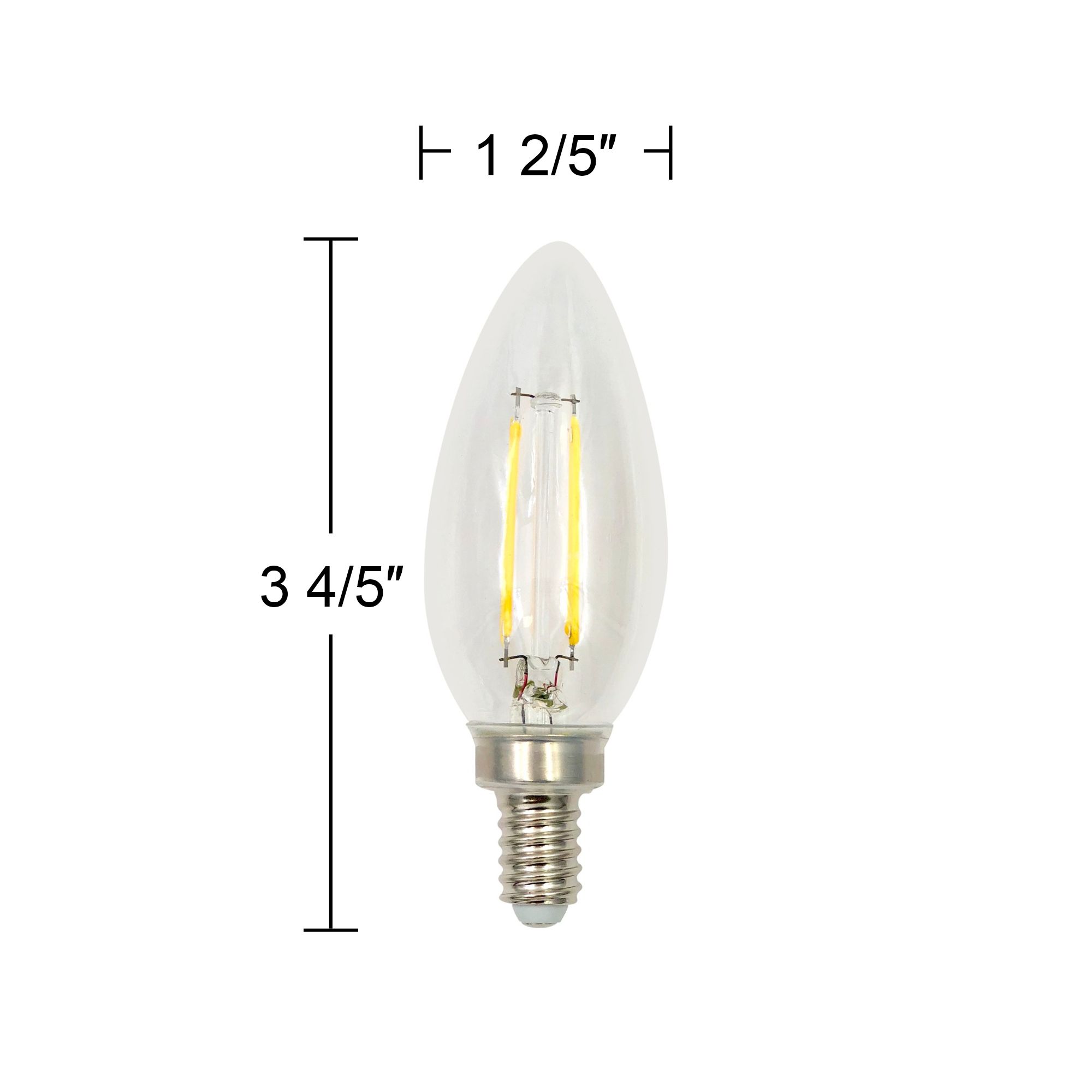 Clear Torpedo 2 Watt E12 Base Filament Dimmable LED Bulb - #19K02 ...