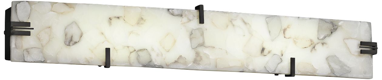 LumenAria 36" Wide LED Faux Alabaster Nickel Bath Light - #8R371 ...