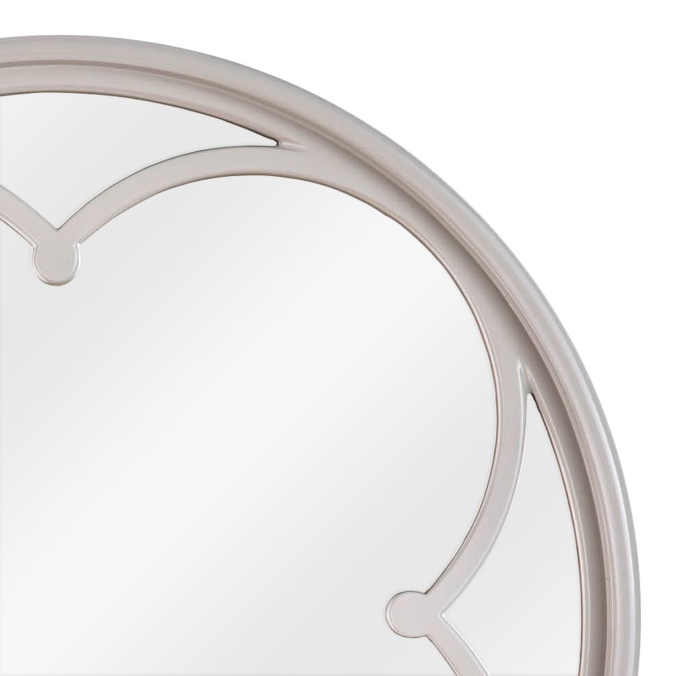 Coastal Chic Lula Gray 30" Round Quatrefoil Wall Mirror - #80W28 ...