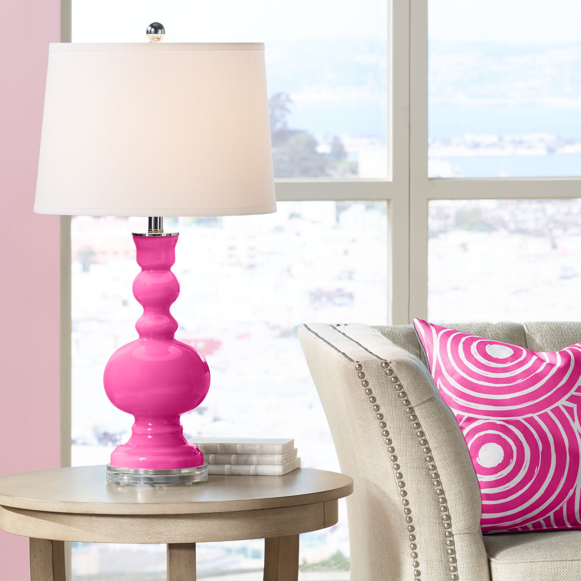 Color Plus Apothecary 30" High Fuchsia Pink Glass Table Lamp - #9V443 ...