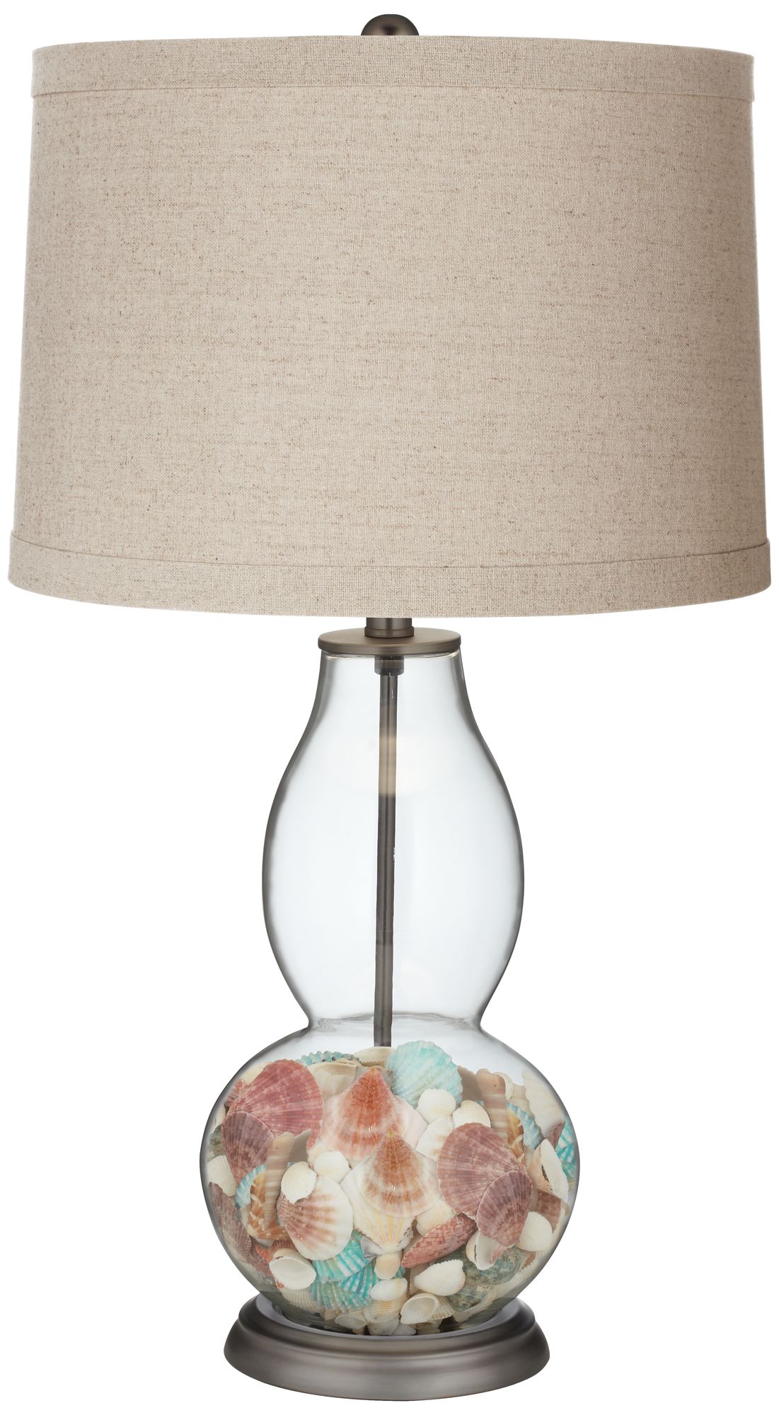 Color Plus Double Gourd 28 3/4" Clear Glass Fillable Table Lamp ...