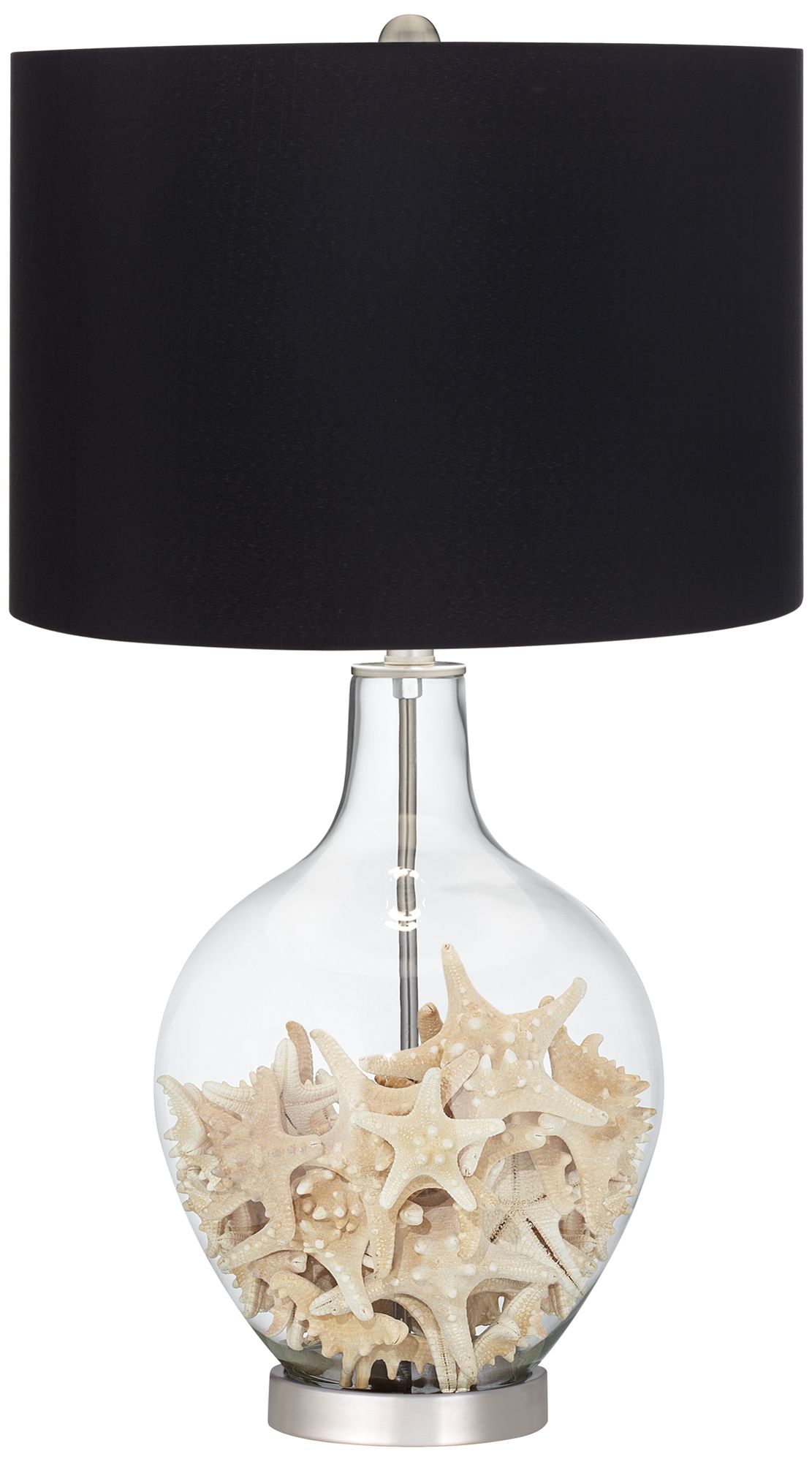 Color Plus Ovo 28 1/2" Black Shade Clear Glass Fillable Table Lamp ...