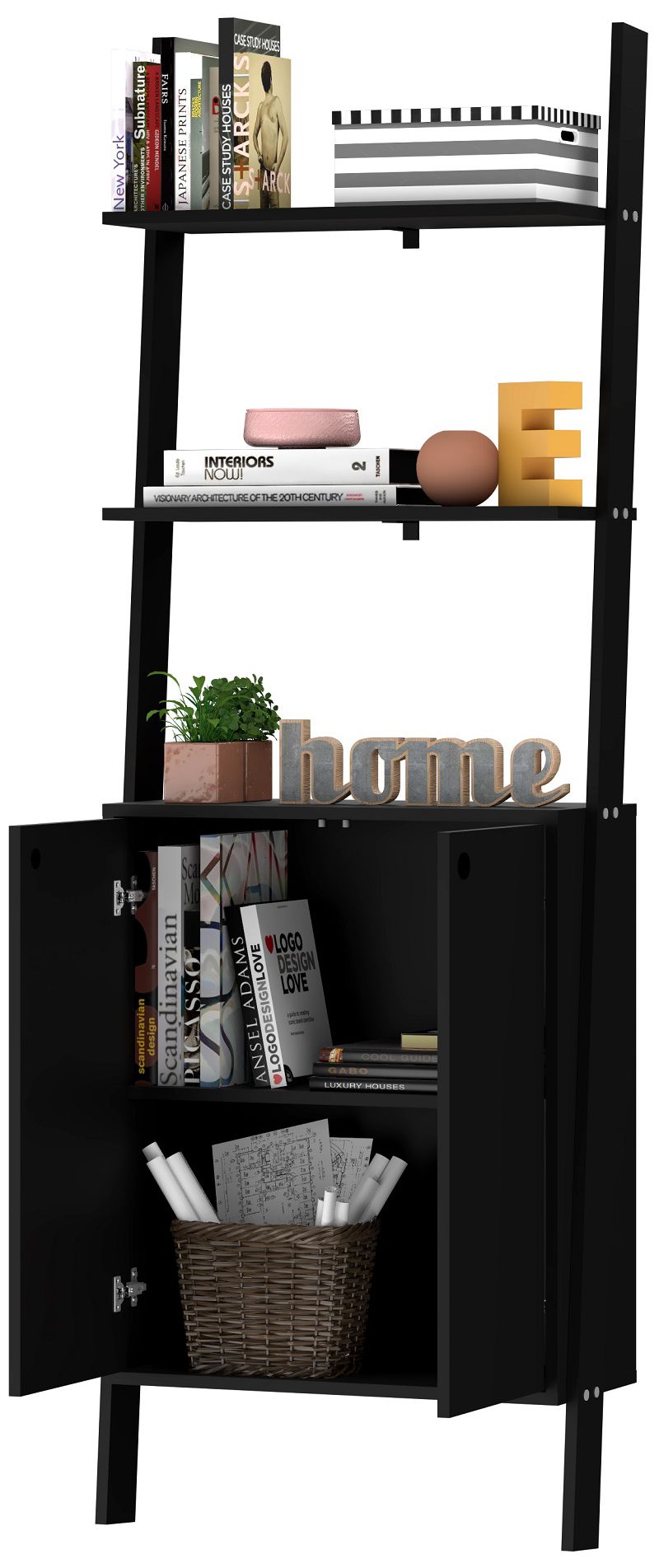 Cooper 72 1/4" High 2-Shelf Black Ladder Display Cabinet - #85Y87 ...