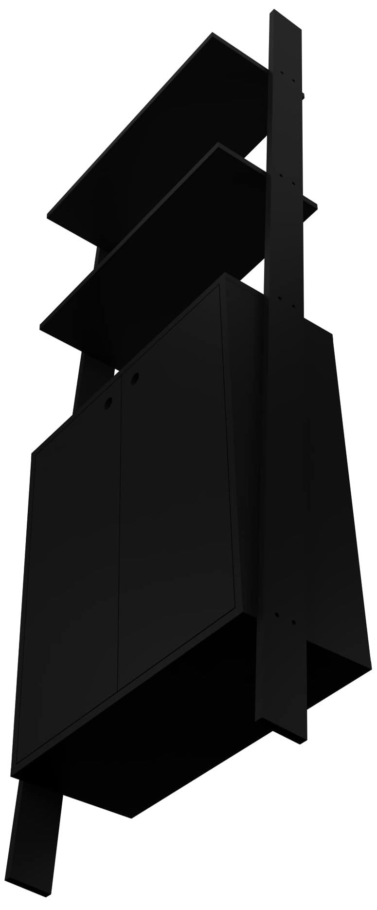 Cooper 72 1/4" High 2-Shelf Black Ladder Display Cabinet - #85Y87 ...