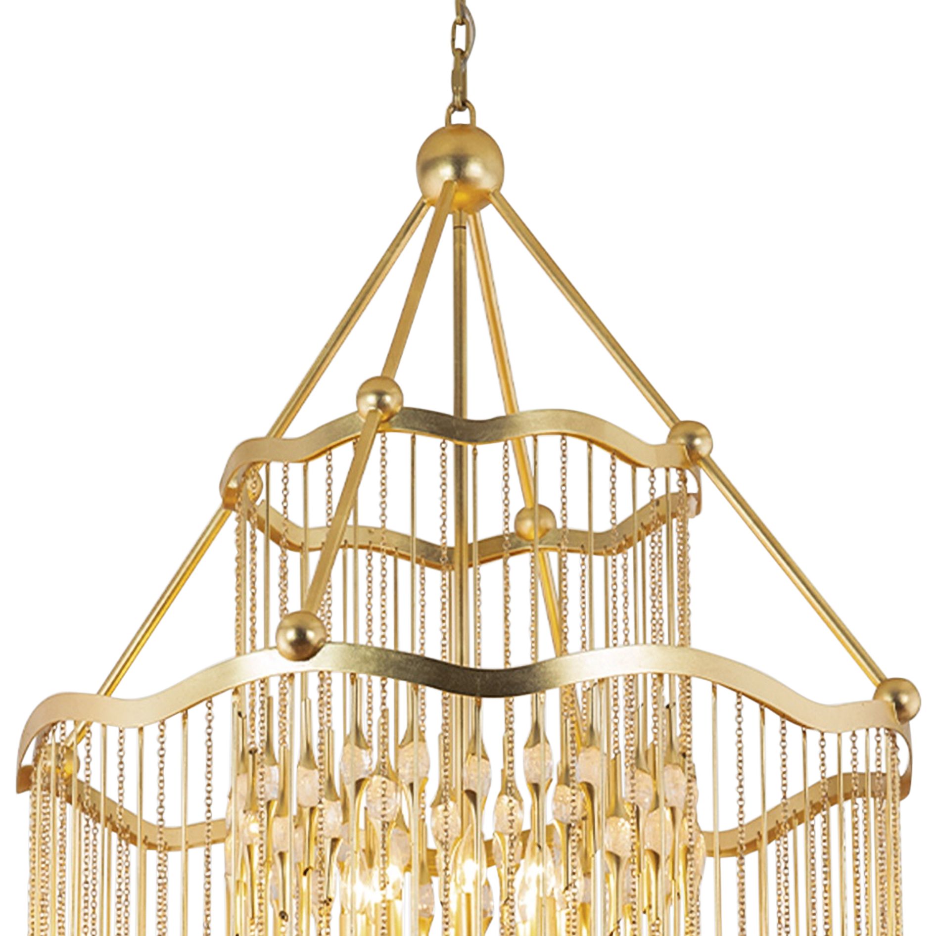 Corbett Kiara 40" Wide Gold Leaf 16-Light Chandelier - #99G32 | Lamps Plus