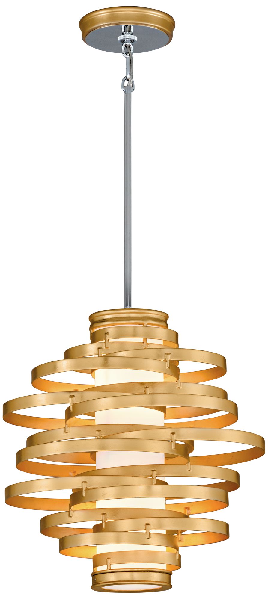 Corbett Vertigo 18" Wide Gold Leaf LED Pendant Light - #12H76 | Lamps Plus