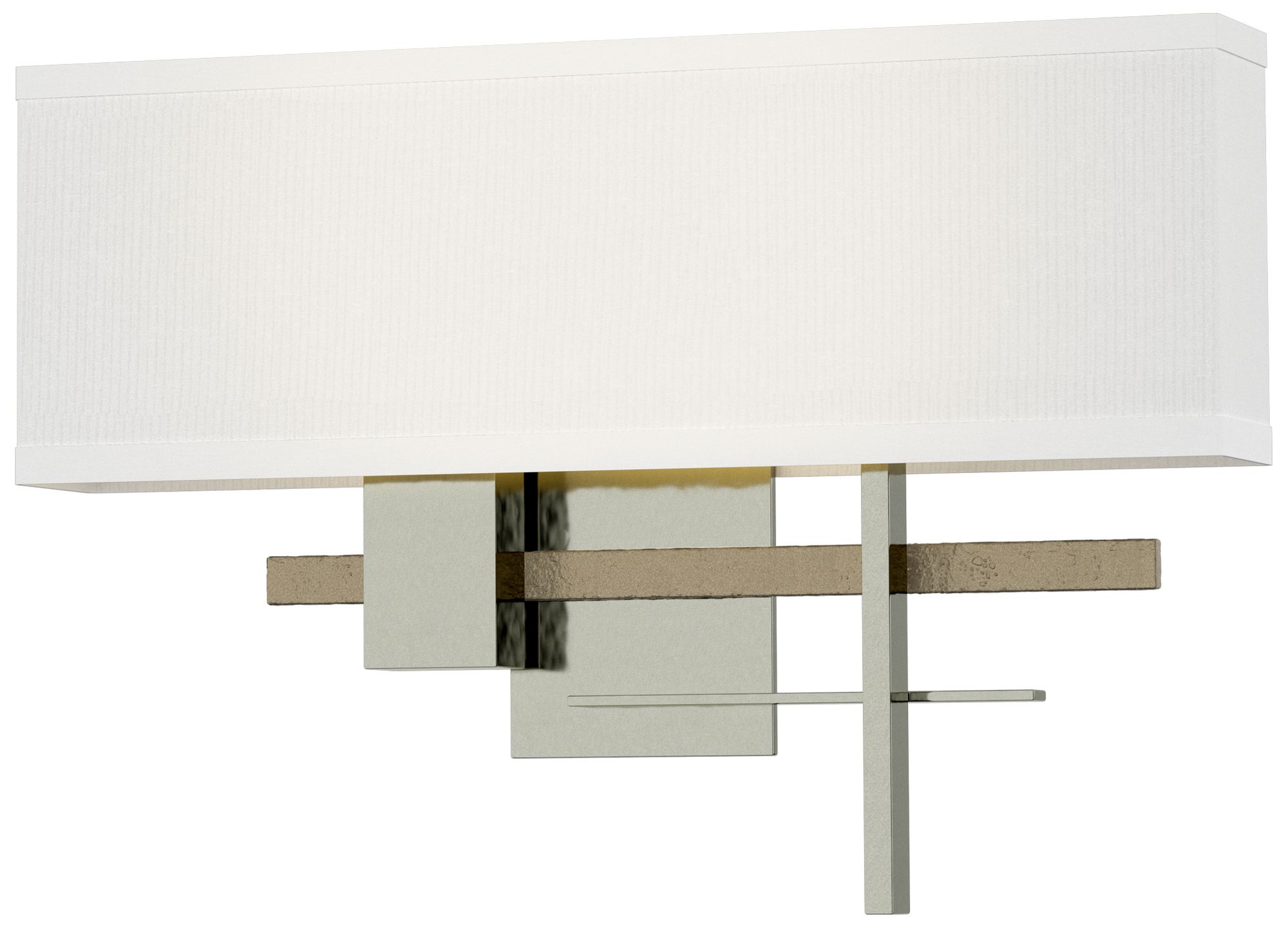 Cosmo 11.3"H Soft Gold Accented Sterling Sconce w/ Natural Anna Shade ...