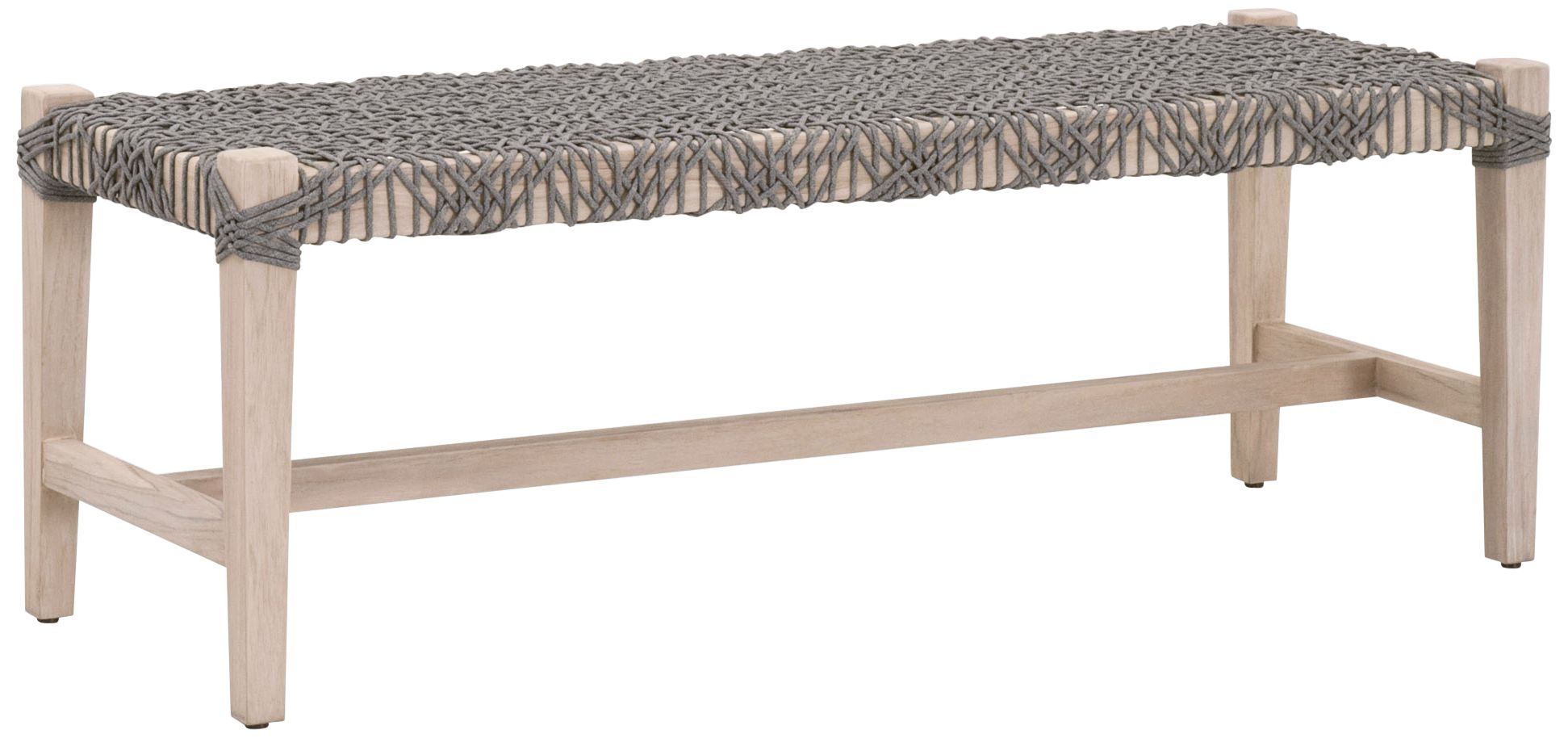 Costa 52" Wide Dove Flat Rope Gray Wood Outdoor Bench - #818H6 | Lamps Plus