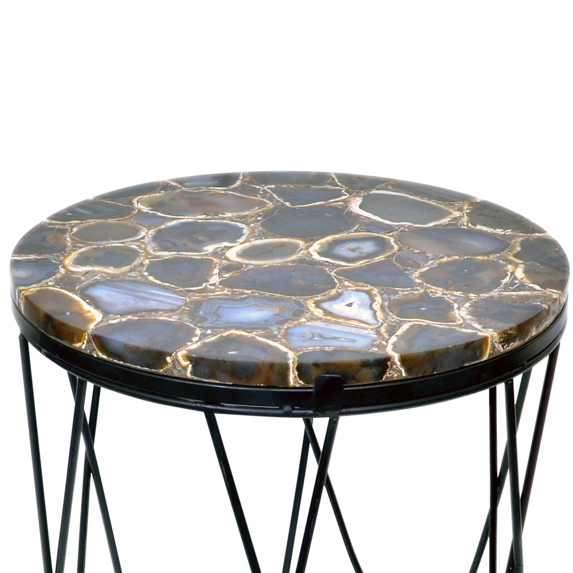 Crestview Collection Baxter 20"W Natural Agate Accent Table - #400D0 | Lamps Plus