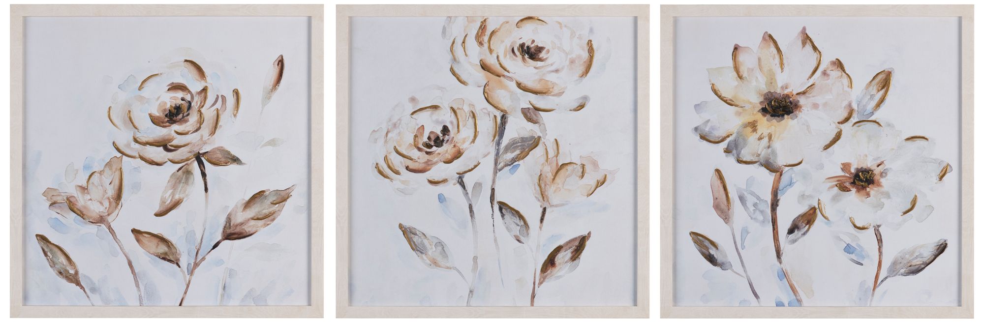 Crestview Collection Beige Florals Framed Art Set of 3 - #457N8 | Lamps ...