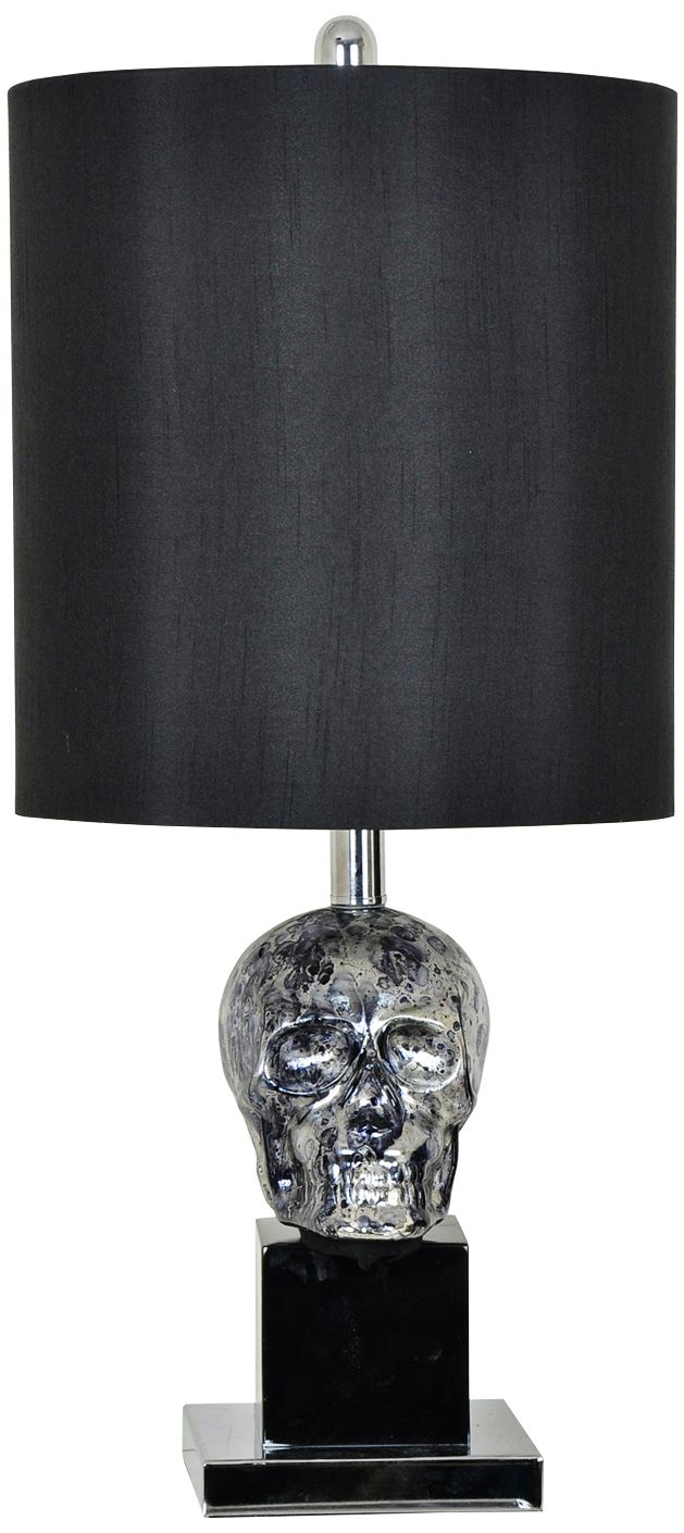 Crestview Collection Glass Black Skull Table Lamp - #15P41 | Lamps Plus