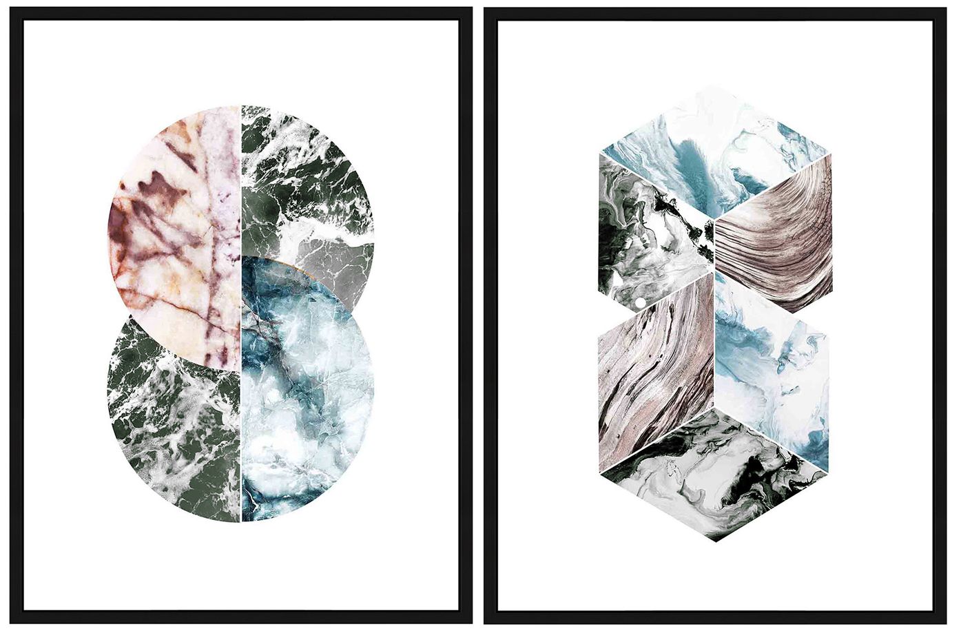 Crestview Collection Marble Duo Glass Art Print - #169V5 | Lamps Plus