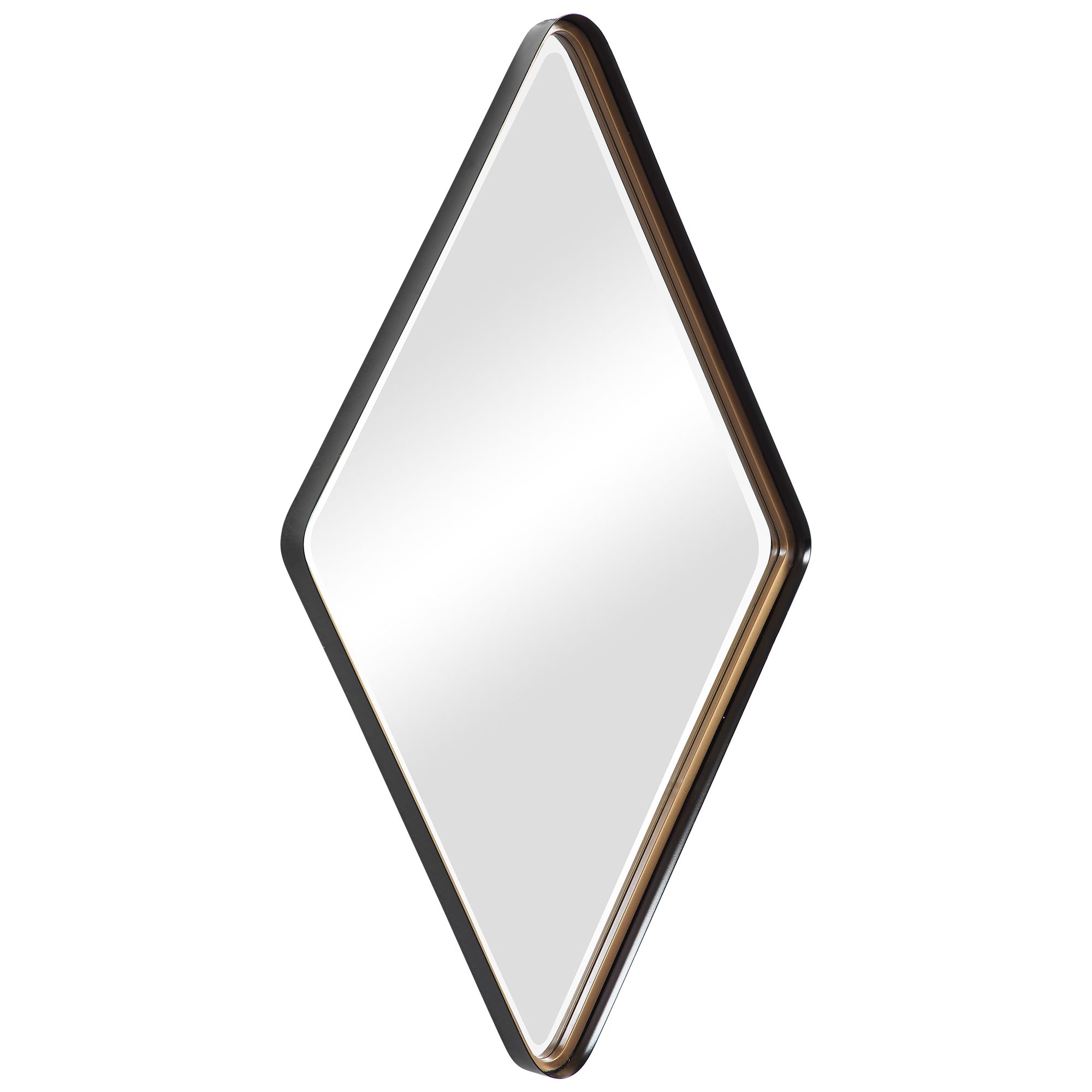 Crofton Black Gold Diamond 24" x 42 1/4" Vanity Wall Mirror - #78P82 ...