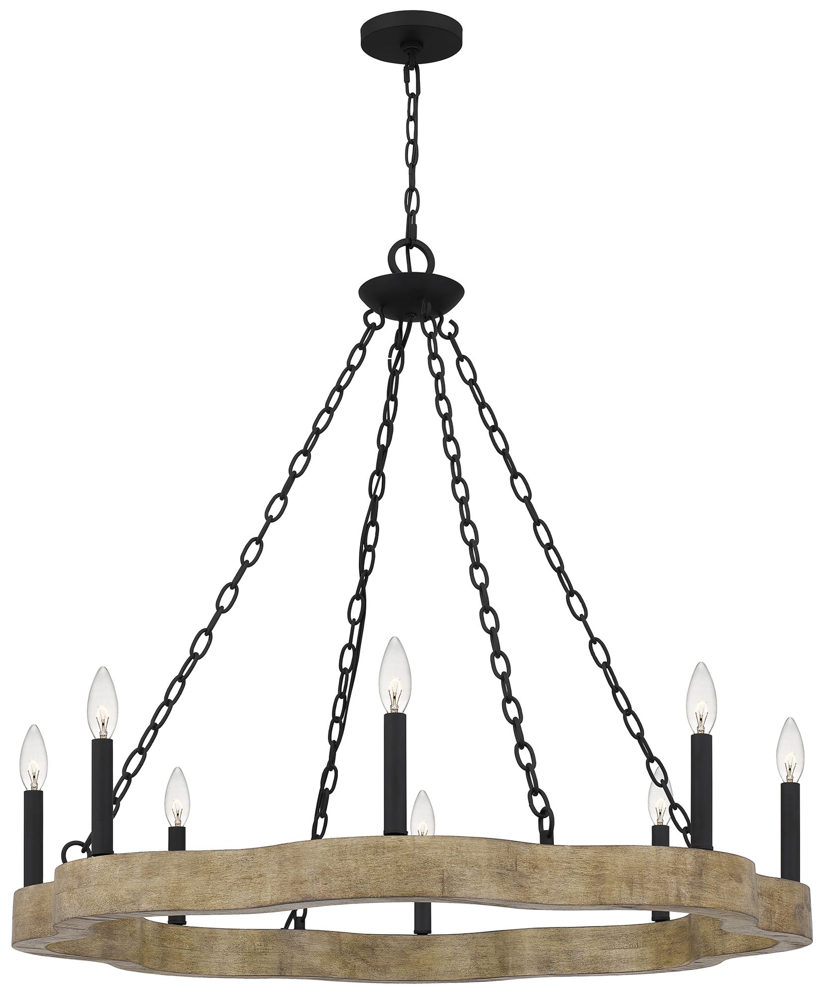Croix 8-Lt Matte Black Chandelier - #430A2 | Lamps Plus