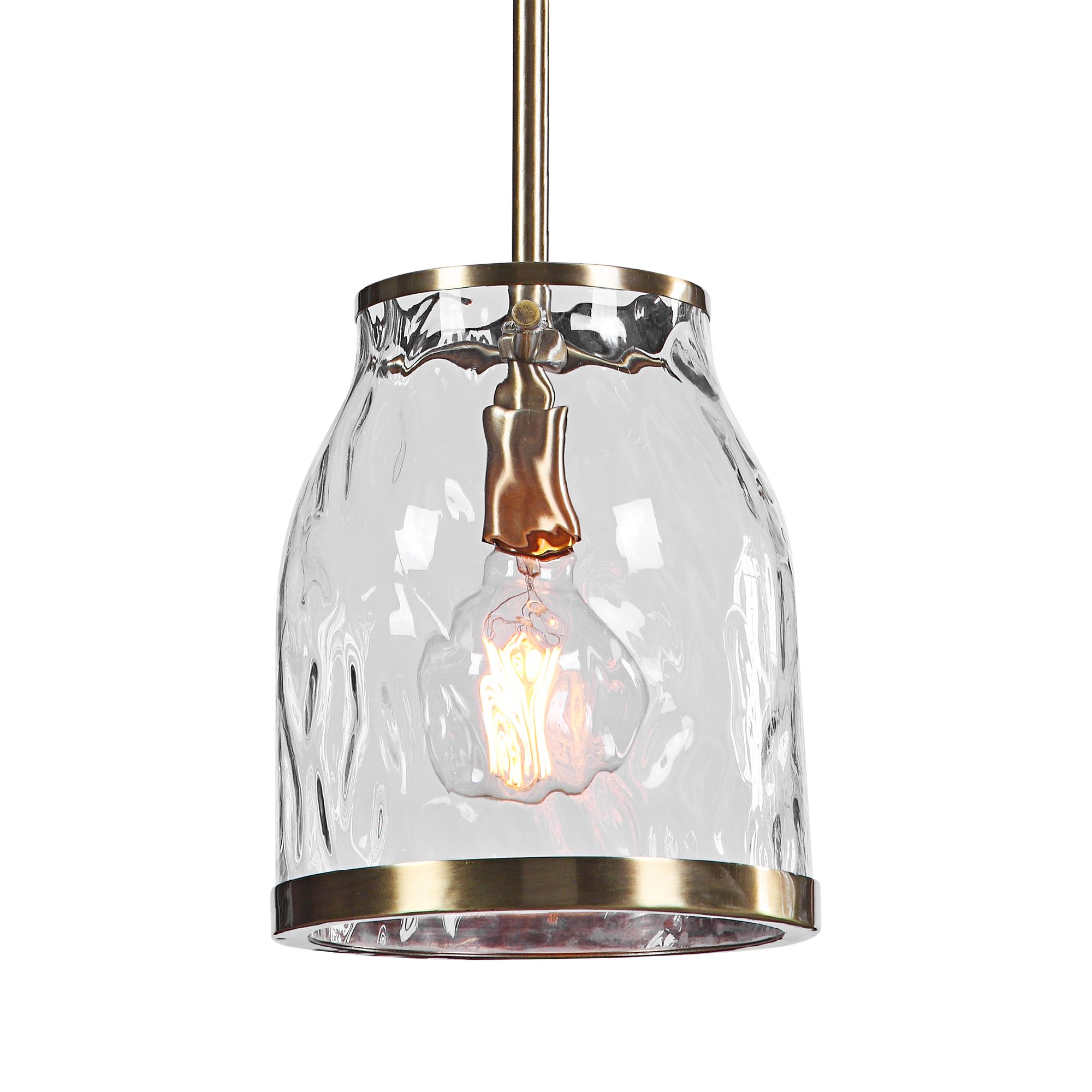 Crossley 8 1/2" Wide Antique Brass Glass Mini Pendant Light - #77C71 ...