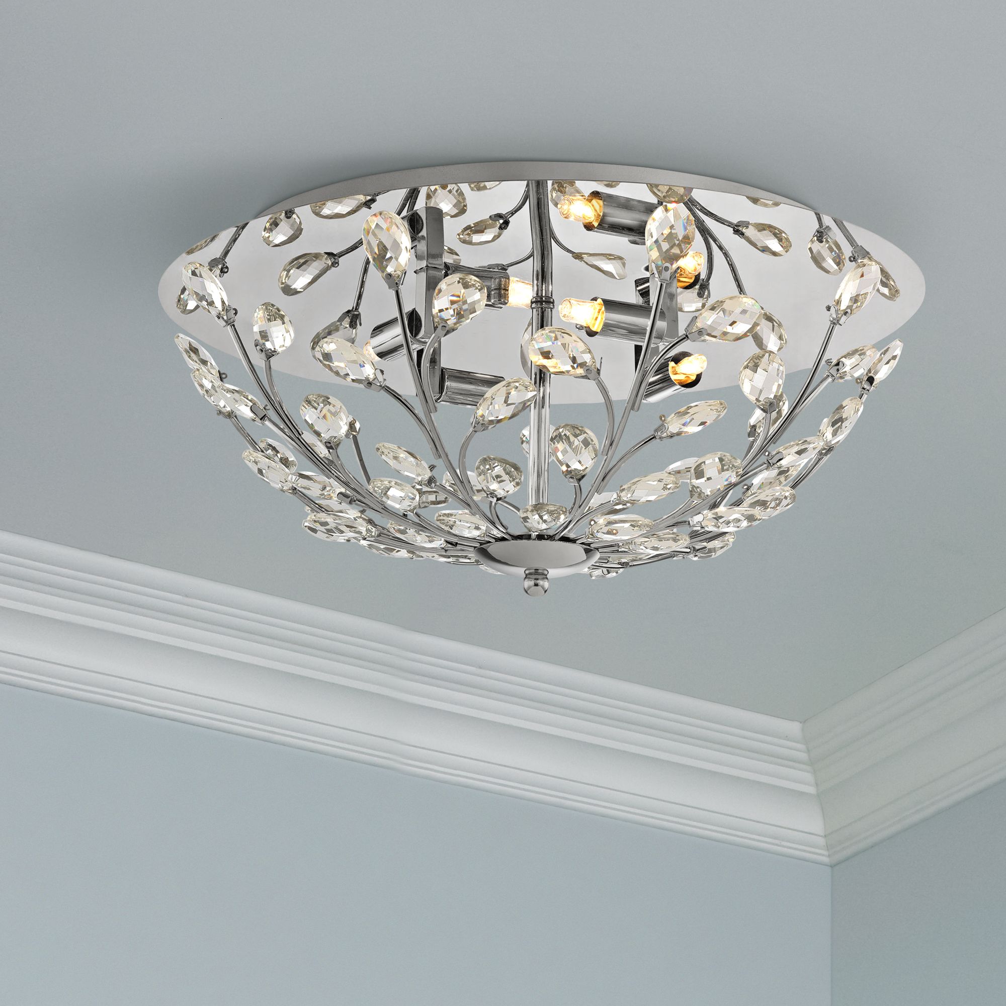 Crystique 17" Wide Polished Chrome 4-Light Ceiling Light - #9X299 ...