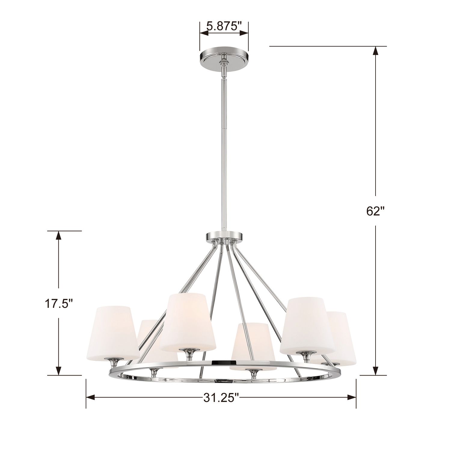 Crystorama Keenan 31 1/4"W Nickel 6-Light Round Chandelier - #83G68 ...