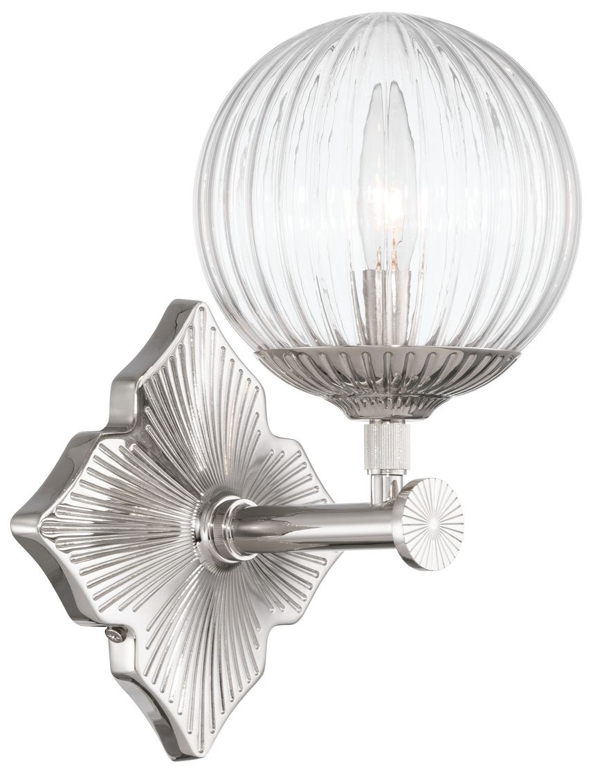 Crystorama Orly 7.5'' Polished Nickel Sconce - #2240X | Lamps Plus